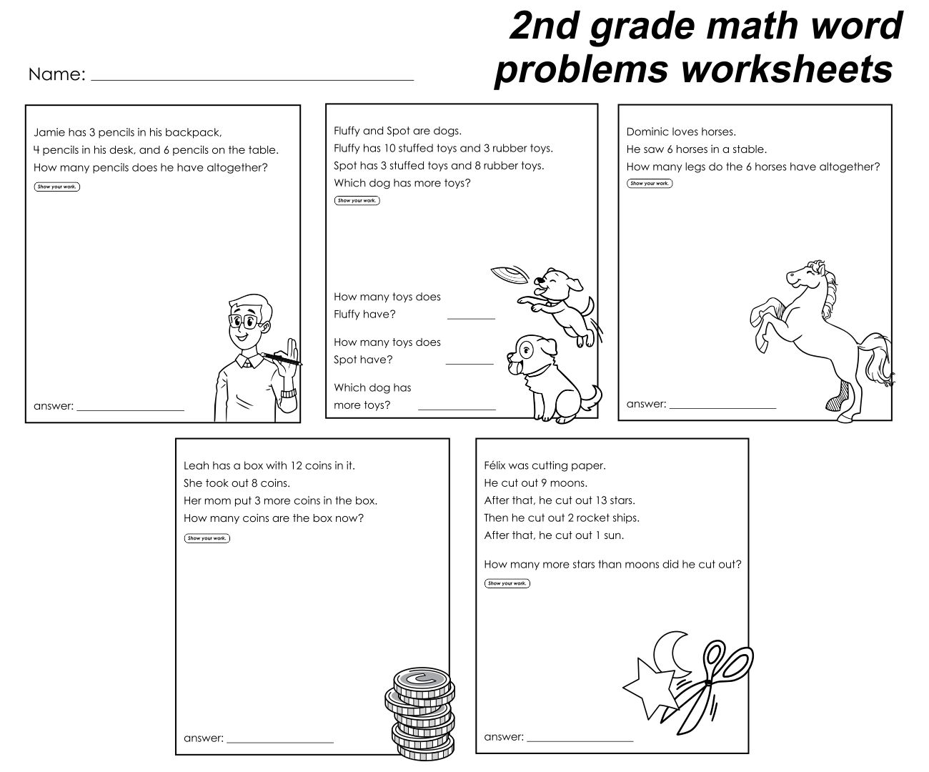 7 Best Images Of 2nd Grade Story Problems Printable 2nd Grade 