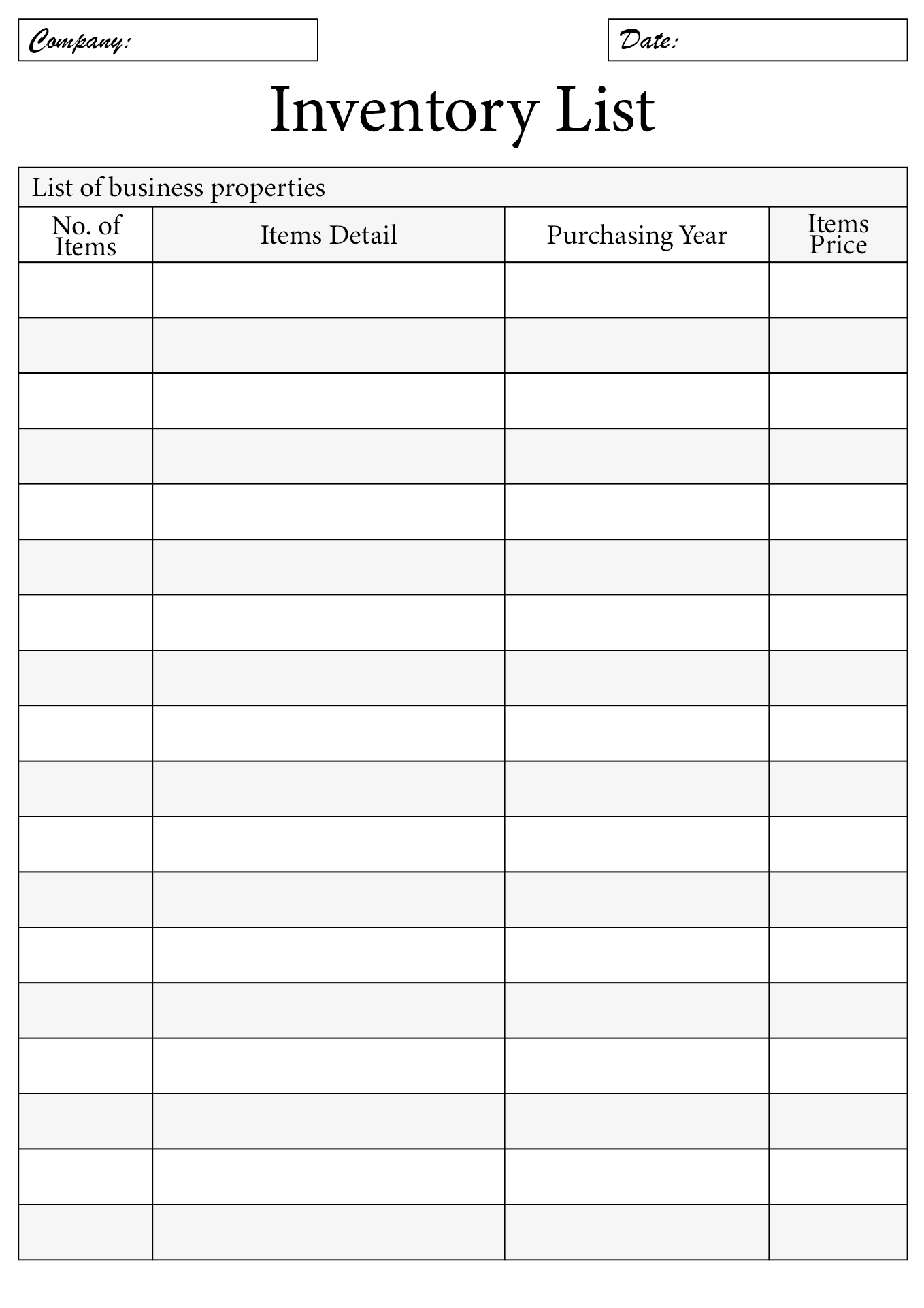 5 Best Images Of Free Printable Inventory Log Sheet Free Printable 