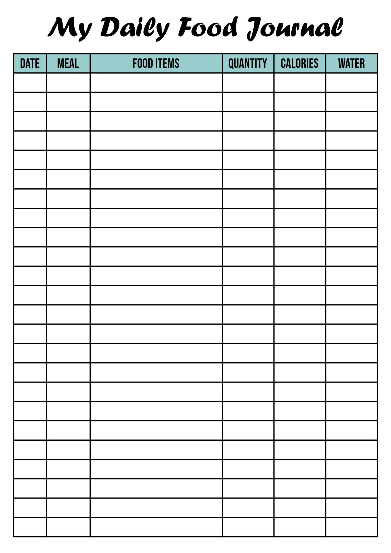 9 Best Images Of Printable Food Journal Worksheet Free Printable Food 