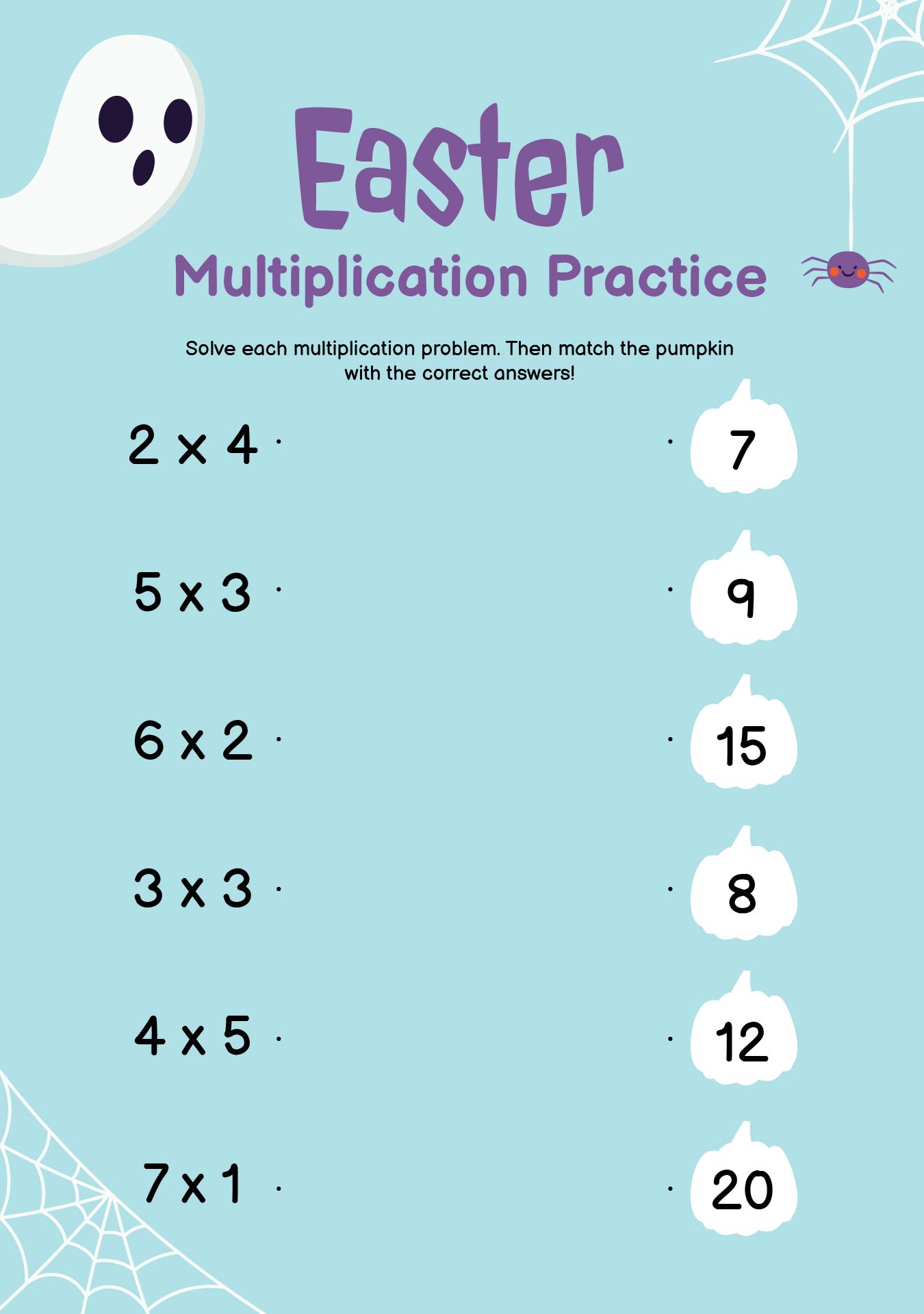 5 Best Images Of Multiplication Halloween Worksheets Printables 