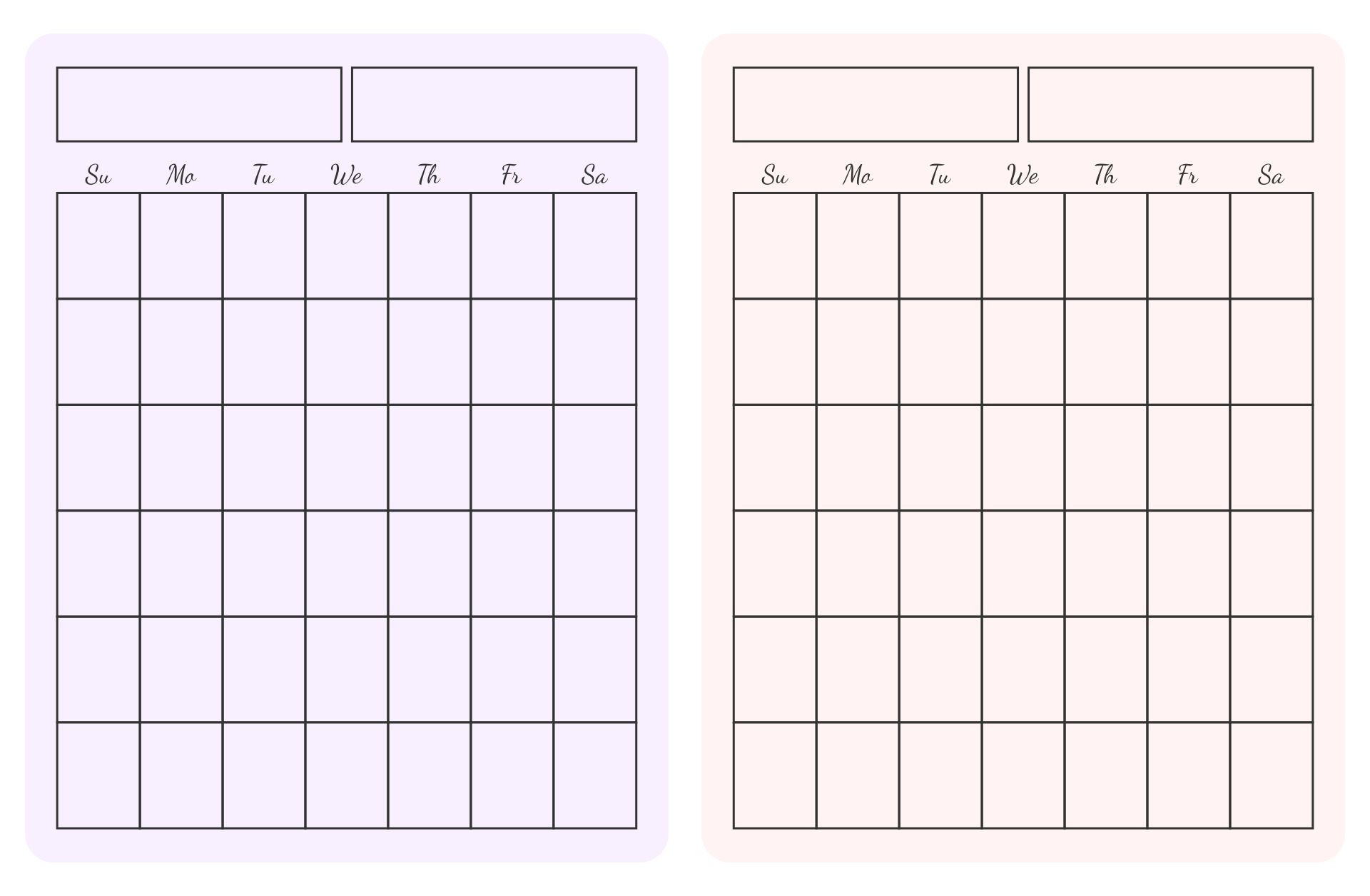 5 Best Images Of Two Month Calendar Printable Two Page Monthly Free 