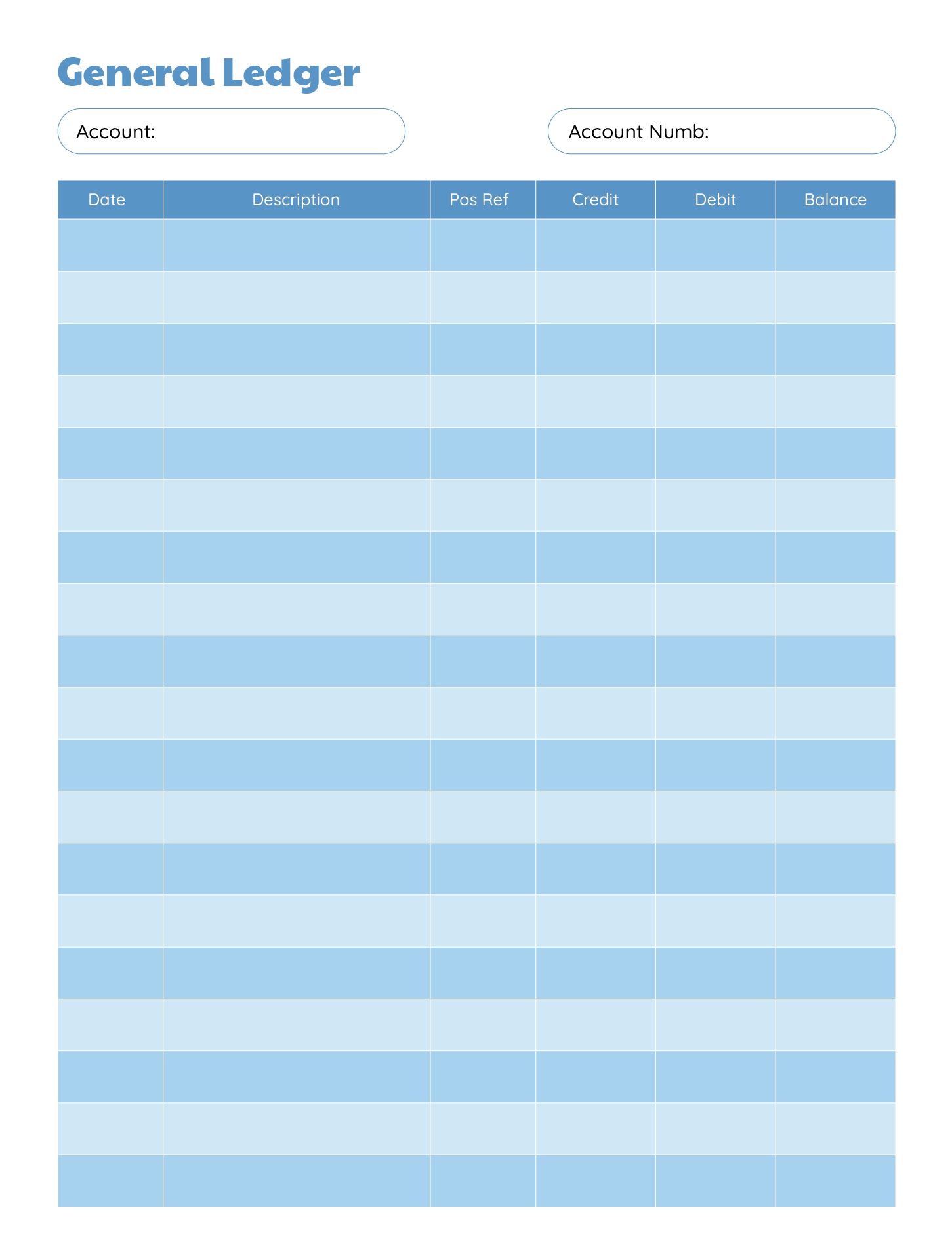 Free Printable Accounting Ledger Template Printable Templates