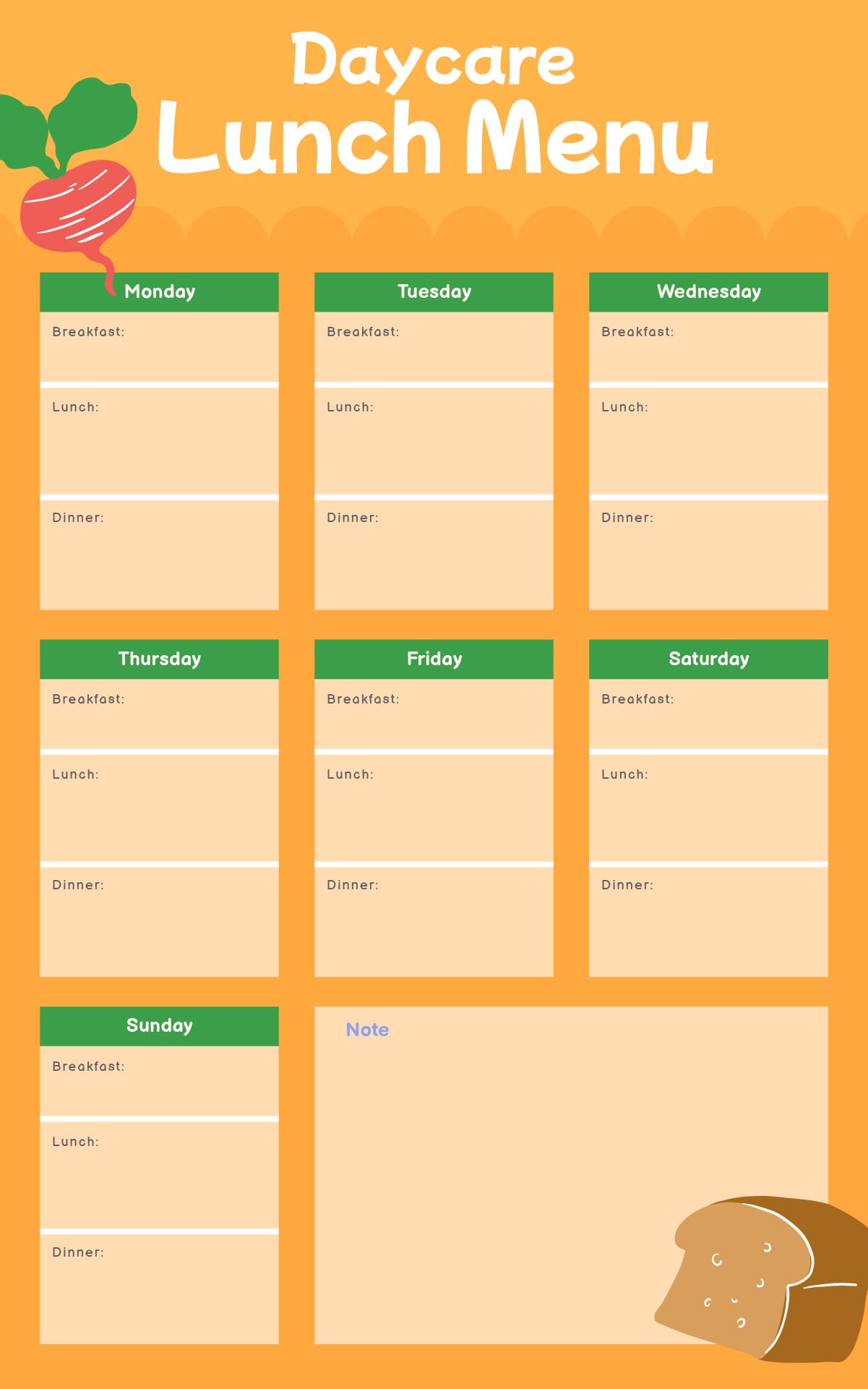 Preschool Menu Templates Free Templates Printable Download