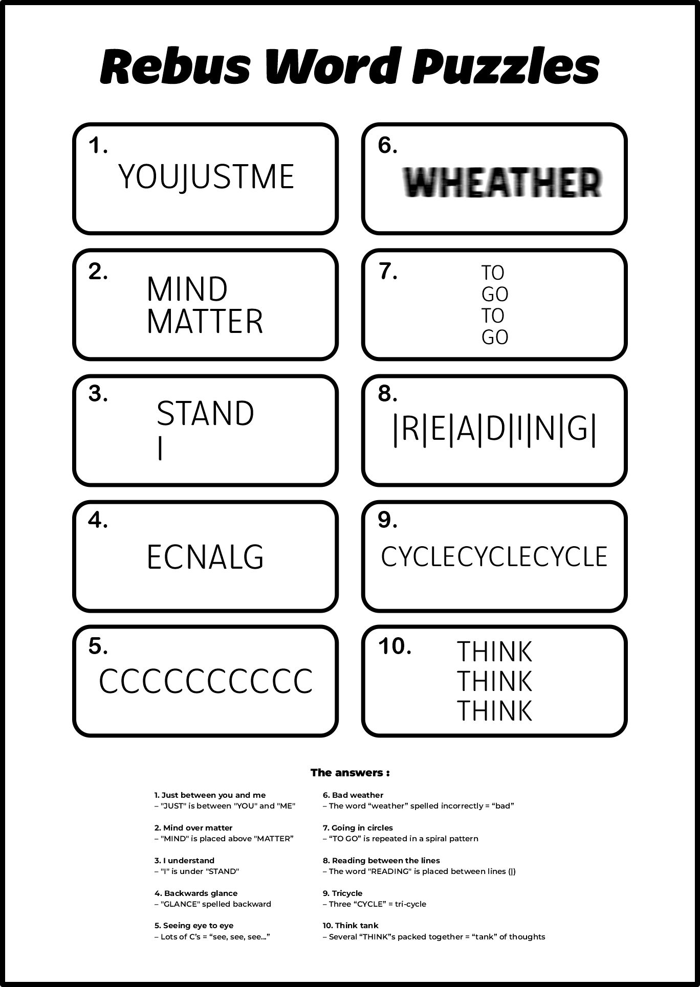 7 Best Images Of Printable Rebus Puzzles With Answers Rebus Puzzle 7 
