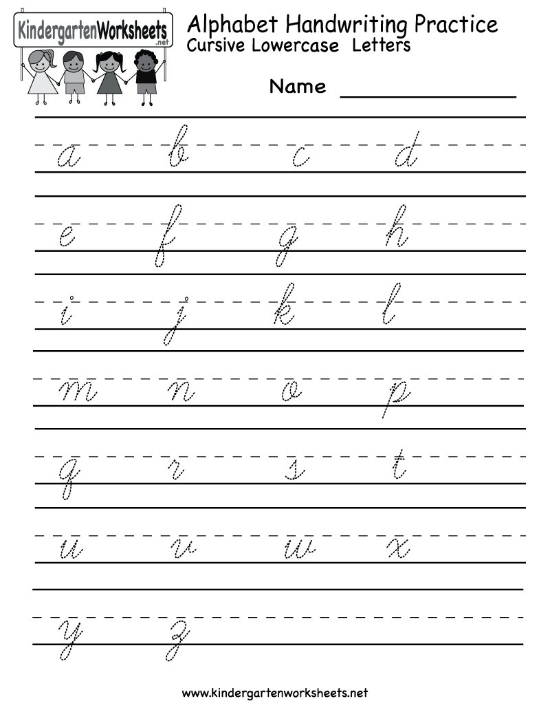 Tracing Cursive Alphabet Practice Sheets Trace And Write Lowercase And Uppercase Letters
