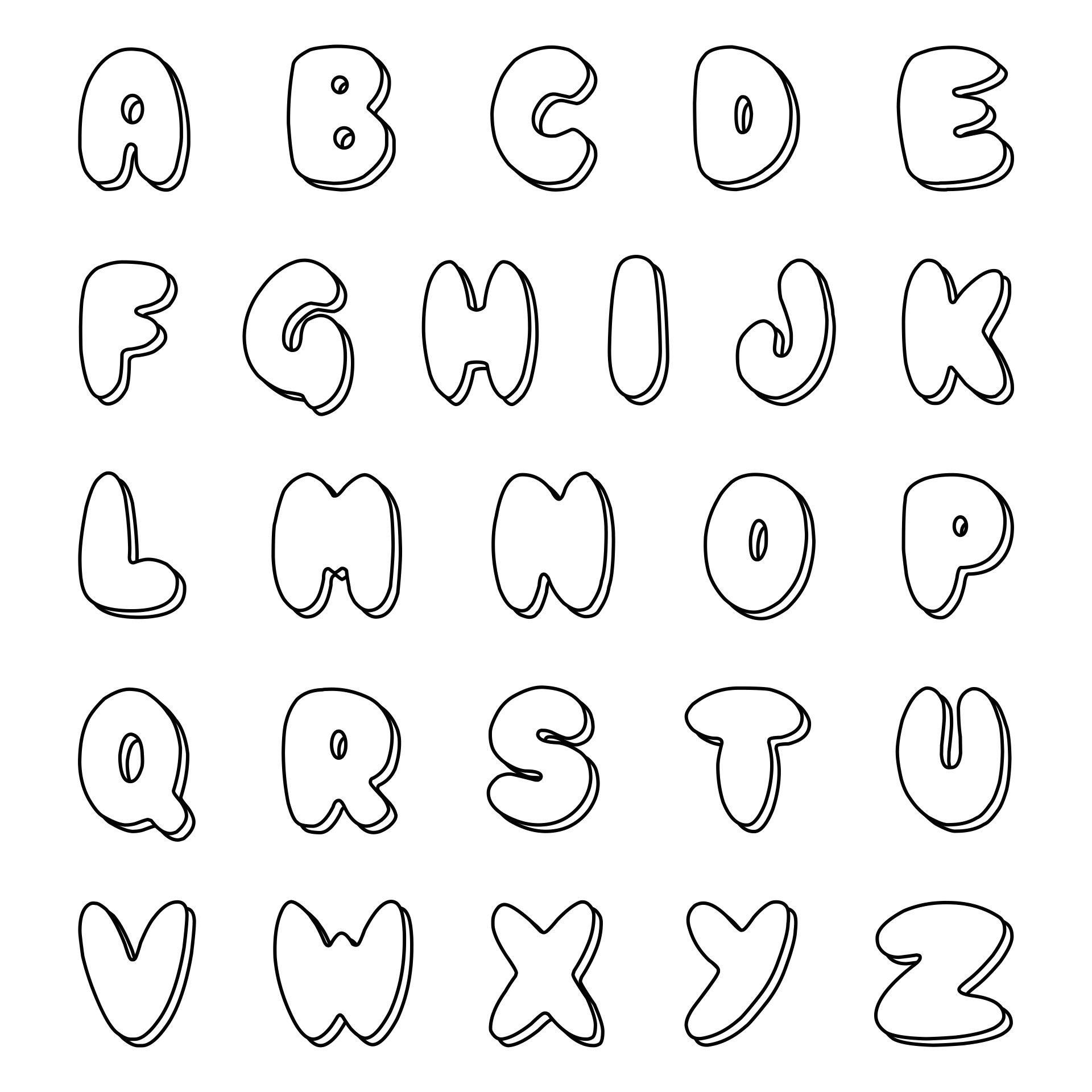 7 Best Images Of Big Printable Bubble Letters Printable Bubble Letter 