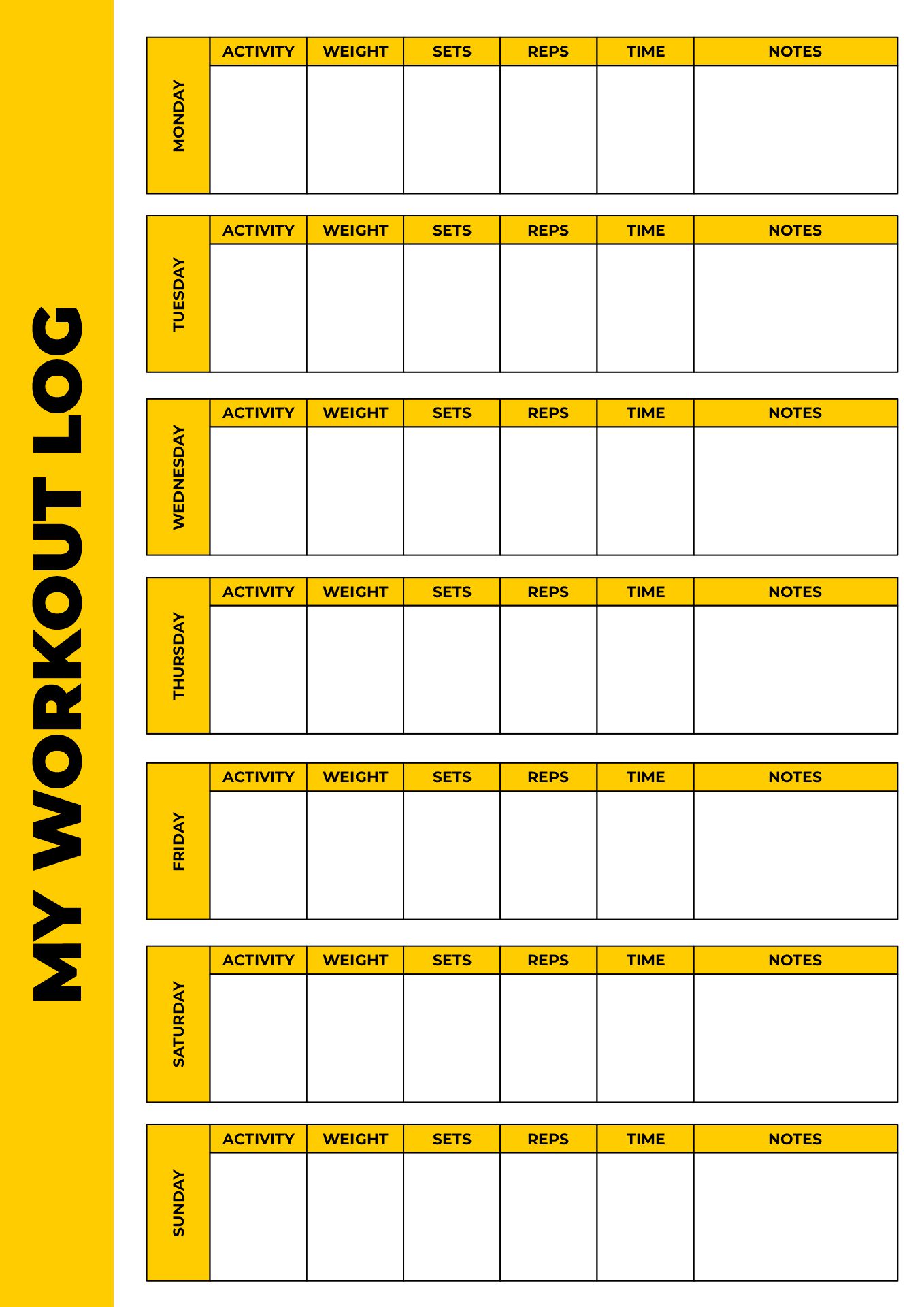 5 Best Images Of Printable Exercise Log Workout Free Printable 5 Best Images Of Printable Exercise Log Workout Free Printable