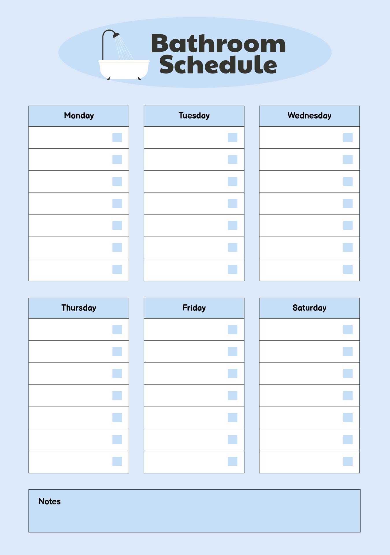 6 Best Images Of Bathroom Schedule Printable Free Printable Bathroom