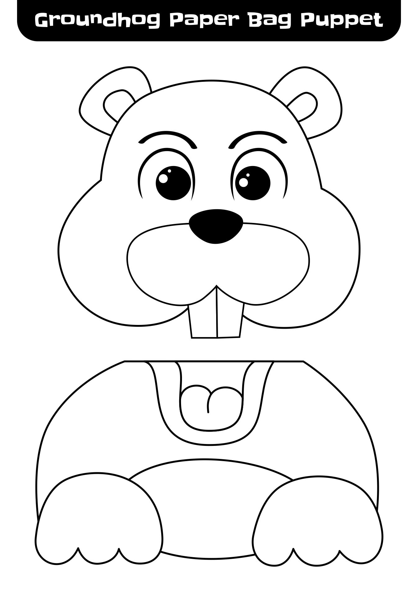 4 Best Images Of Printable Pattern For Paper Bag Groundhog Groundhog
