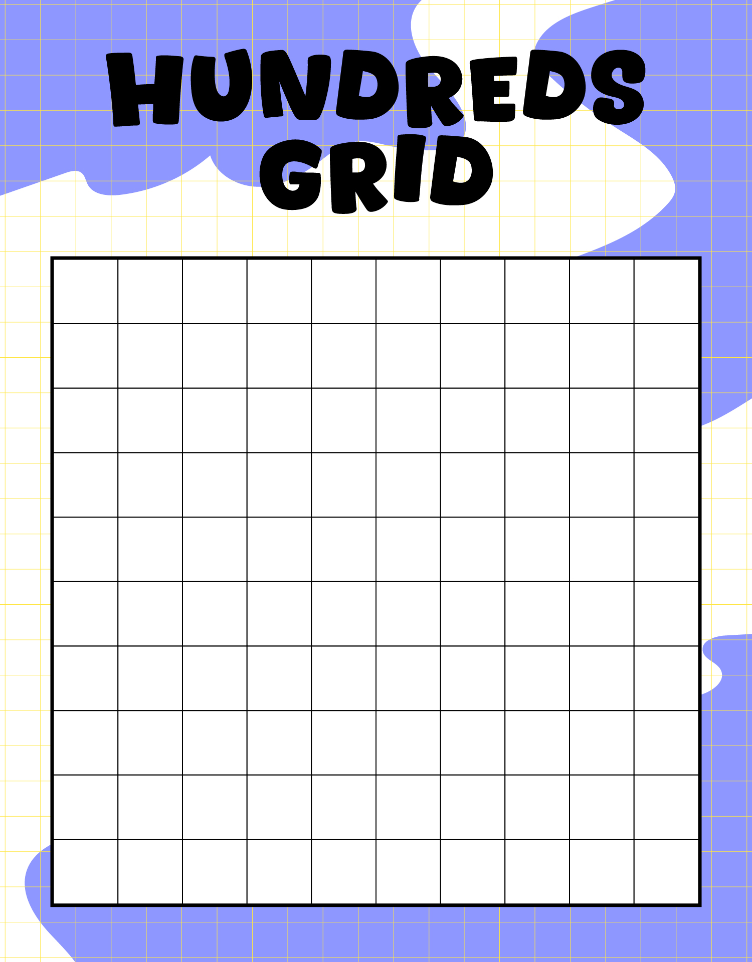 Hundreds Chart Blank Printable