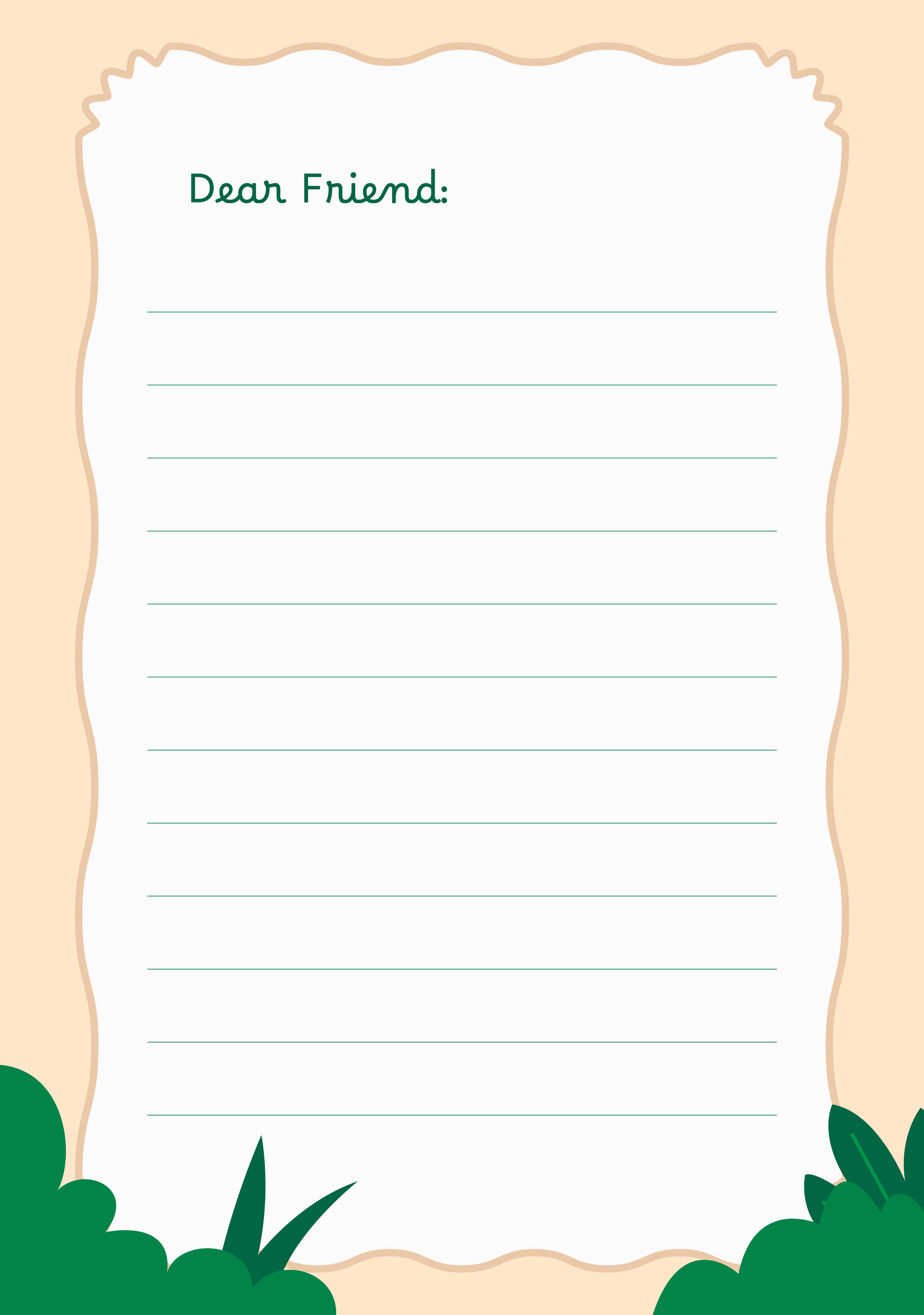 Writing A Letter Template Printable Templates Printable Download