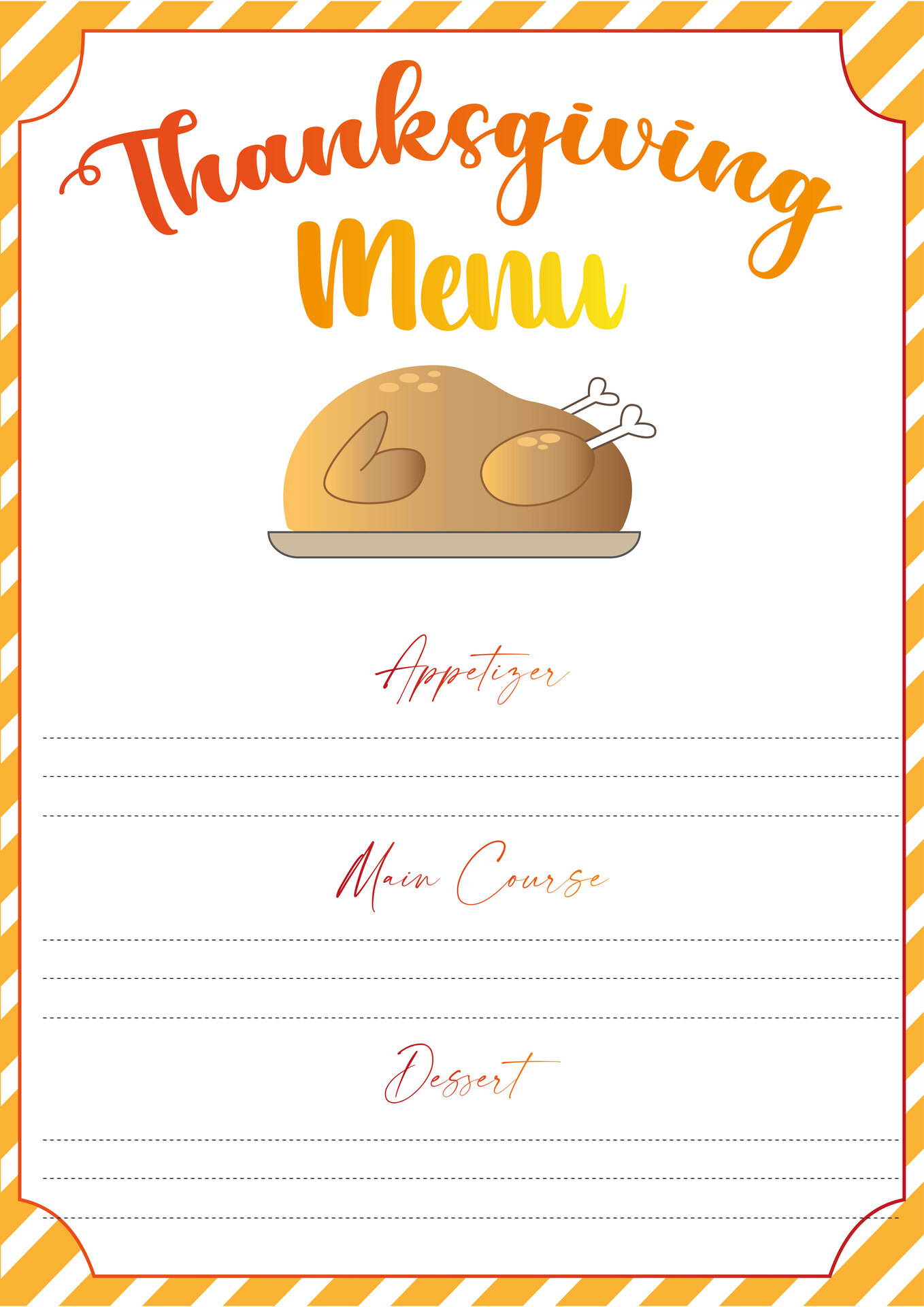 8 Best Images Of Free Printable Thanksgiving Menu Templates 