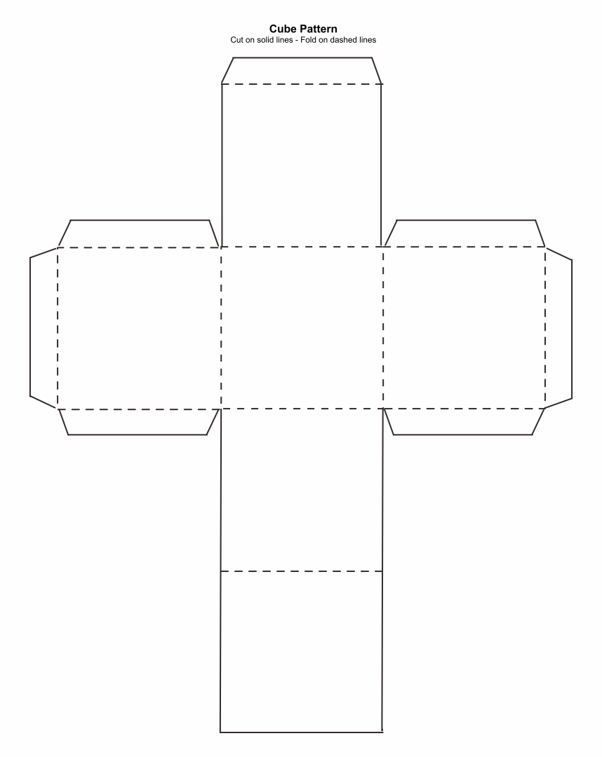 4 Best Images Of 3D Printable Dice Template Foldable Cube Template 