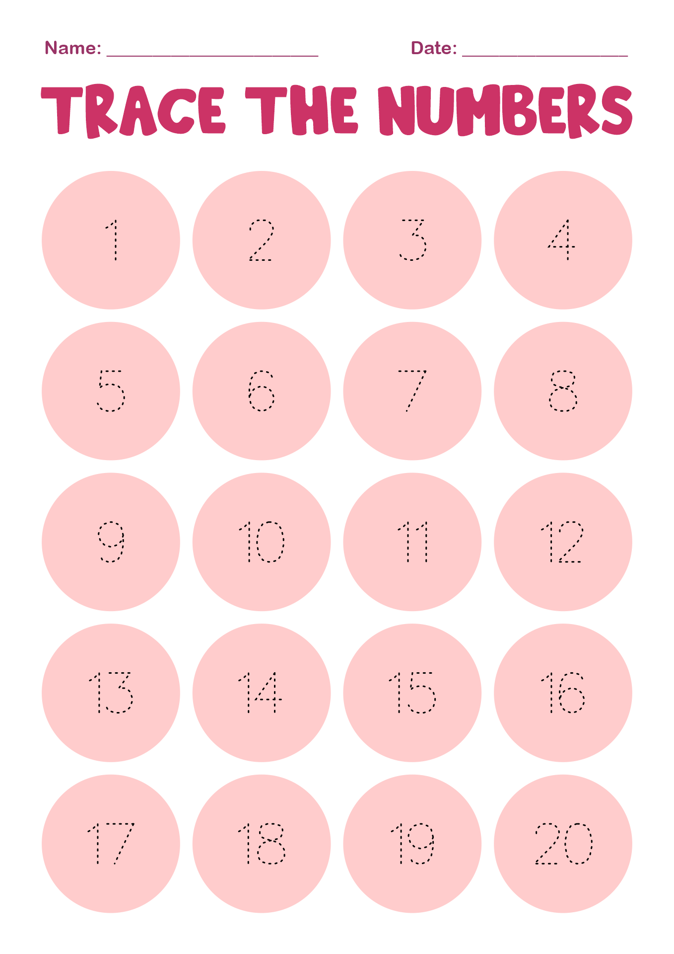 8 Best Images Of 1 20 Worksheets Printable Kindergarten Numbers Chart 