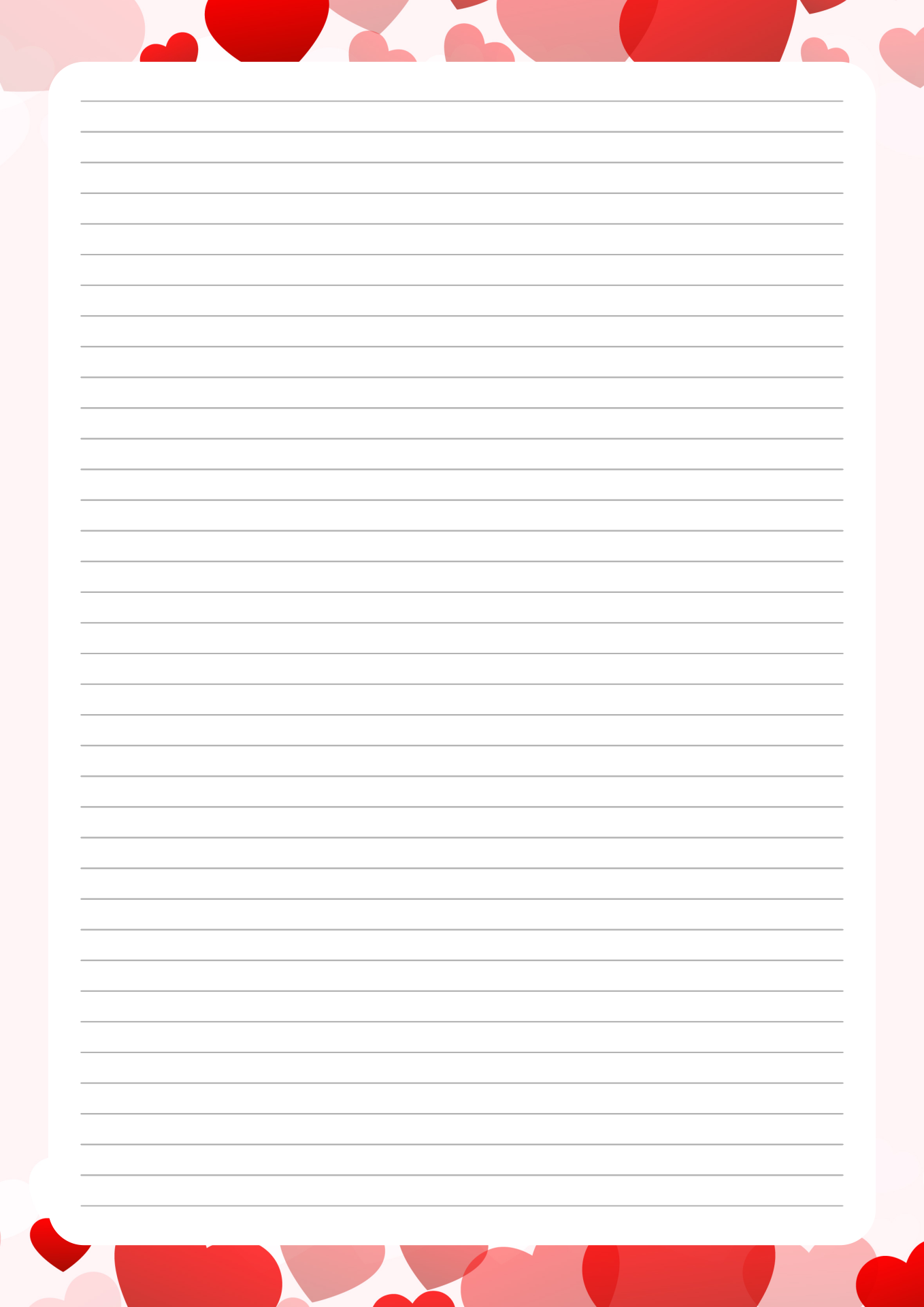 Love Letter Template Design Printable Printable Templates