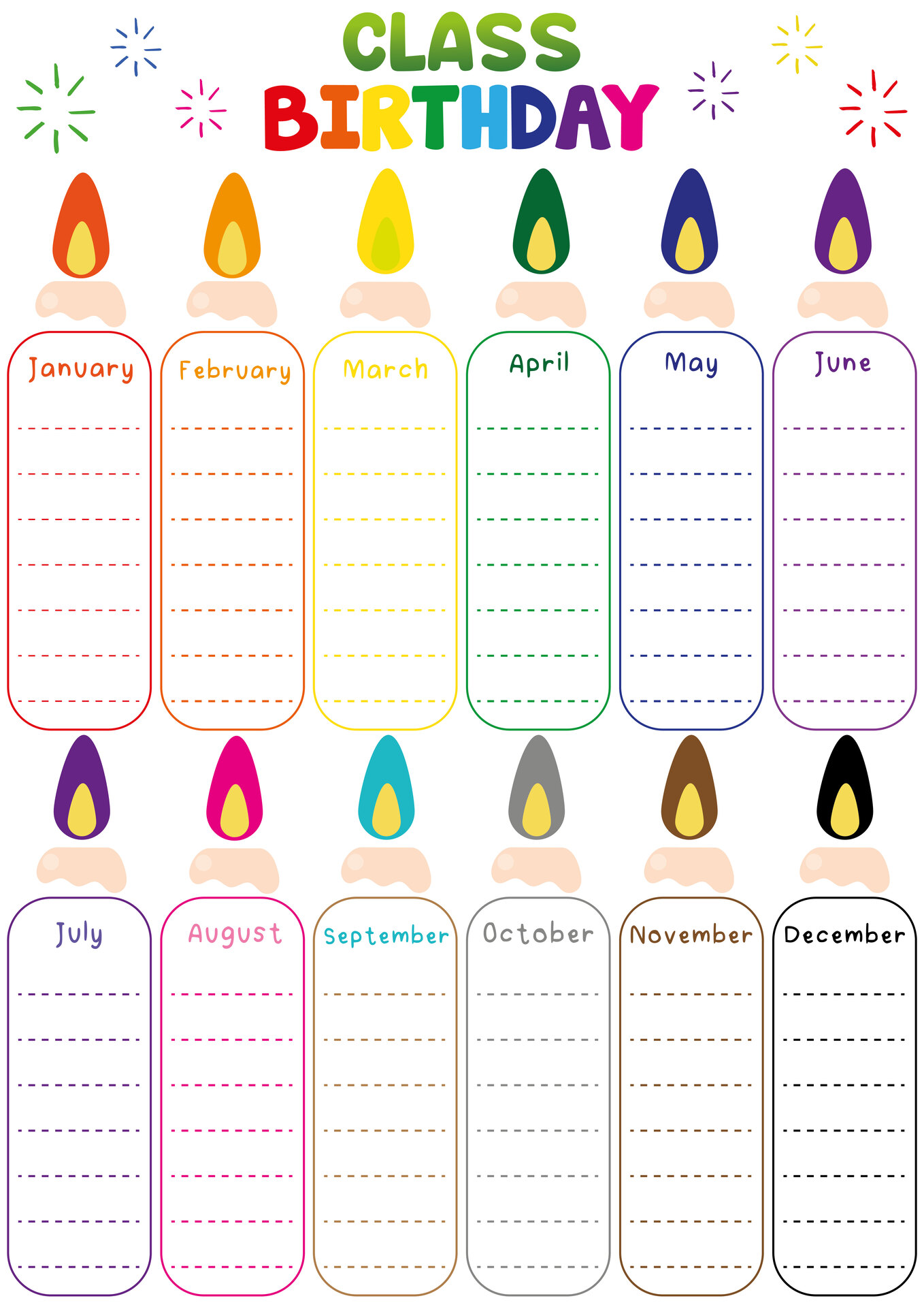 Classroom Birthday Chart Free Printable Printable Templates
