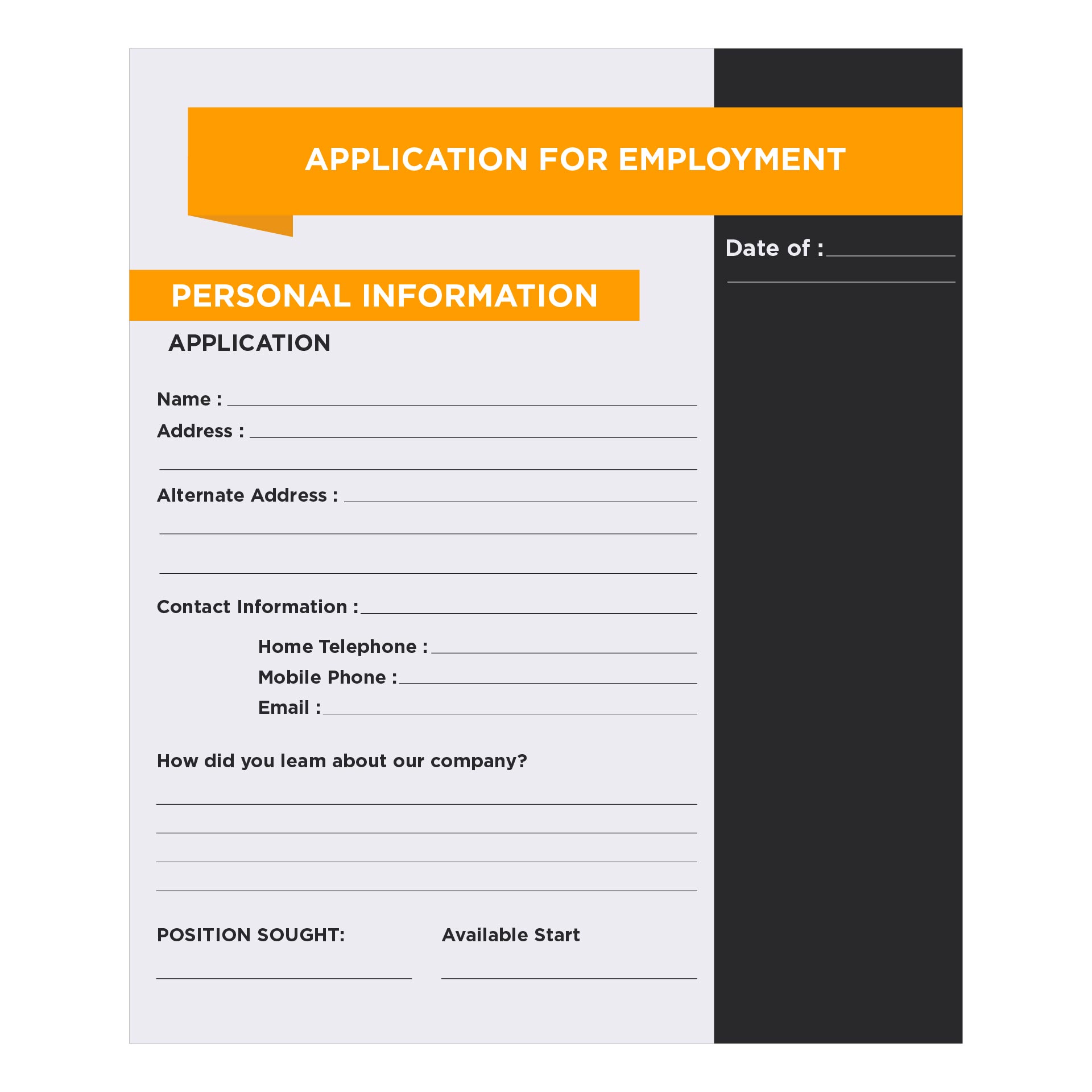 8 Best Images Of Printable Blank Application For Employment Printable 