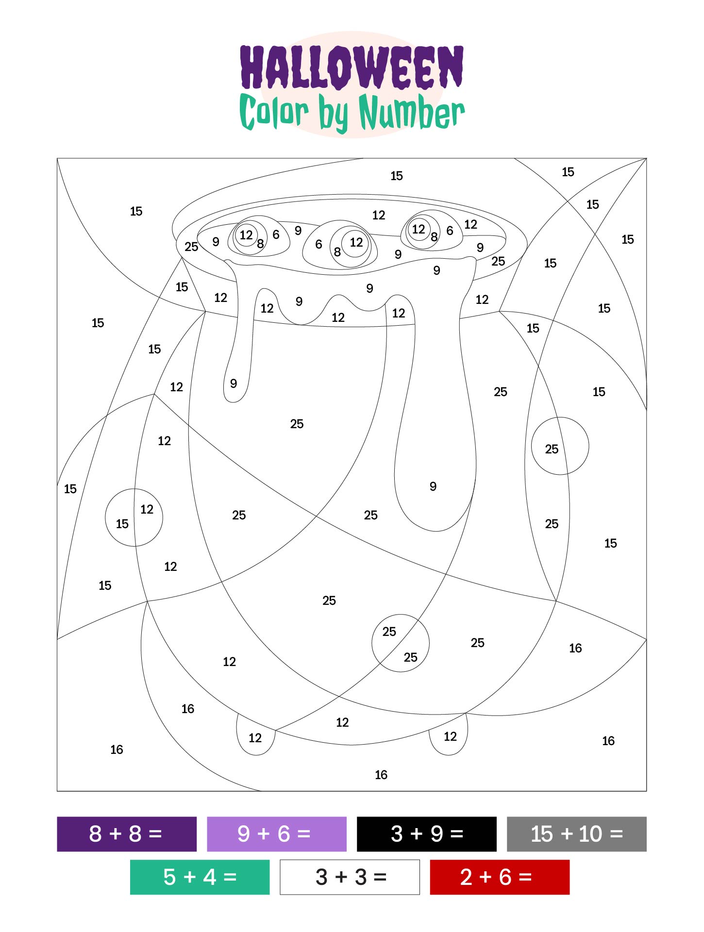 8 Best Images Of Halloween Addition Color By Number Printables