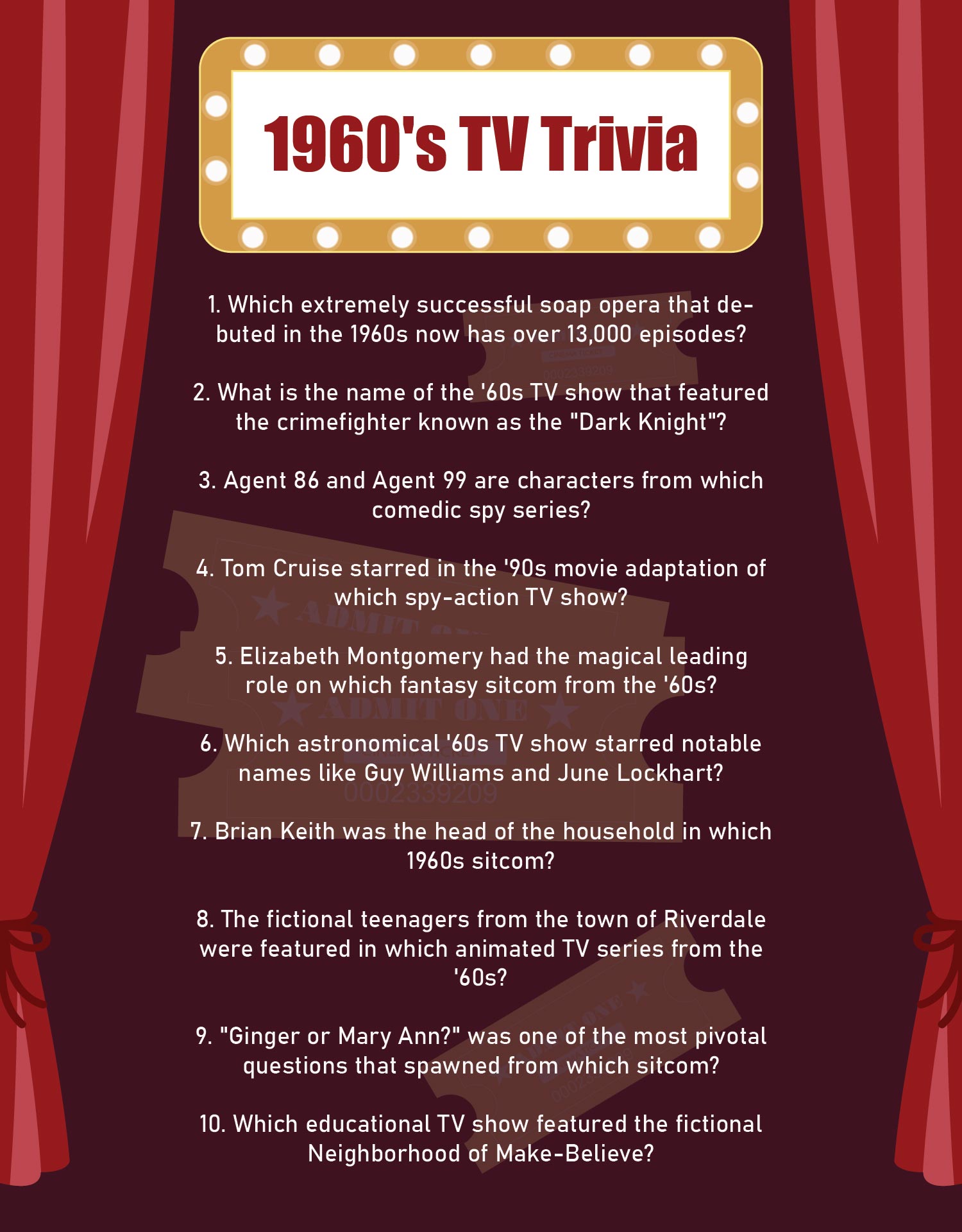 60s Trivia Questions And Answers Printable 60s Trivia Questions And Answers Printable