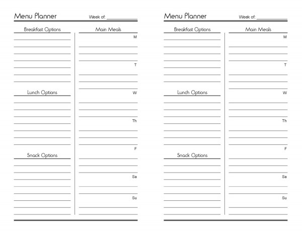Design Your Own Menu Template Parahyena