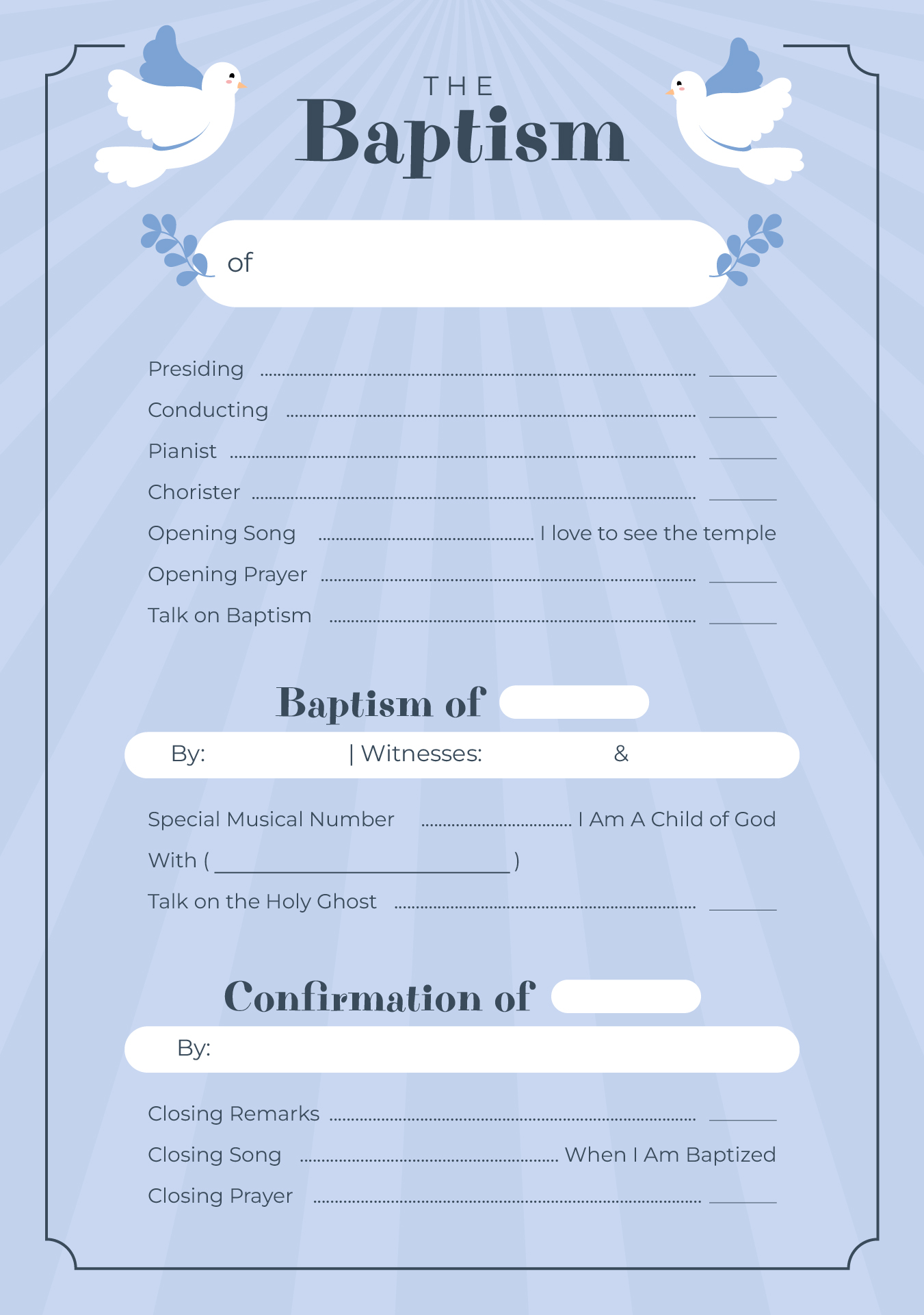 6 Best Images Of LDS Baptism Printable Program LDS Baptism Program 