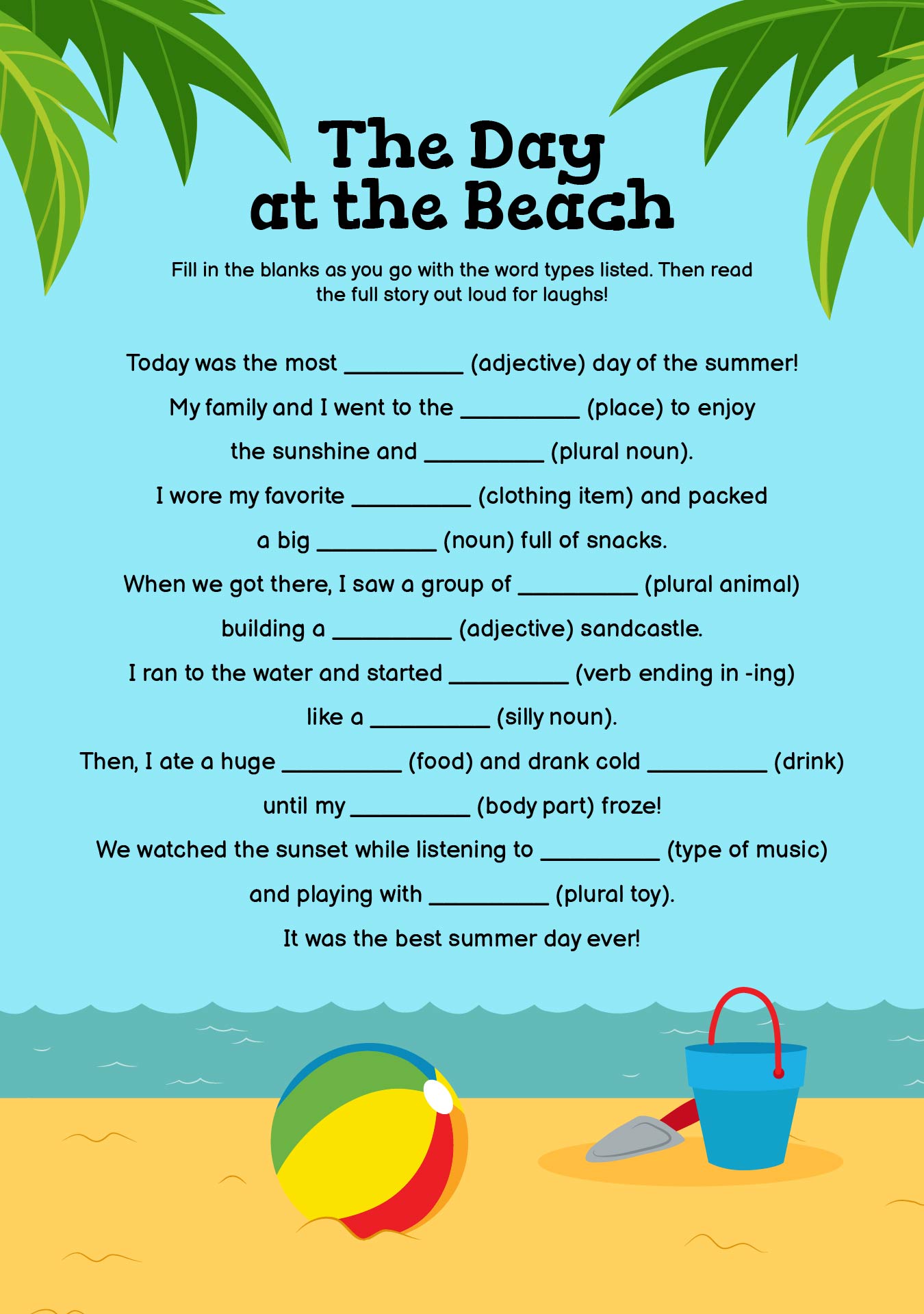 Mad Libs Printable