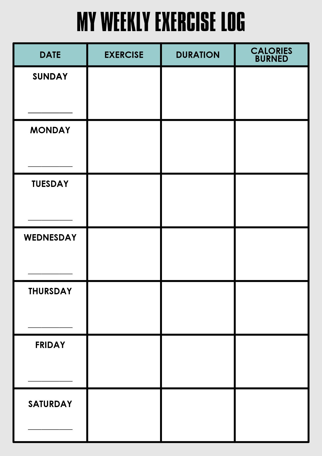 9 Best Images Of Free Printable Exercise Journal Printable Exercise 
