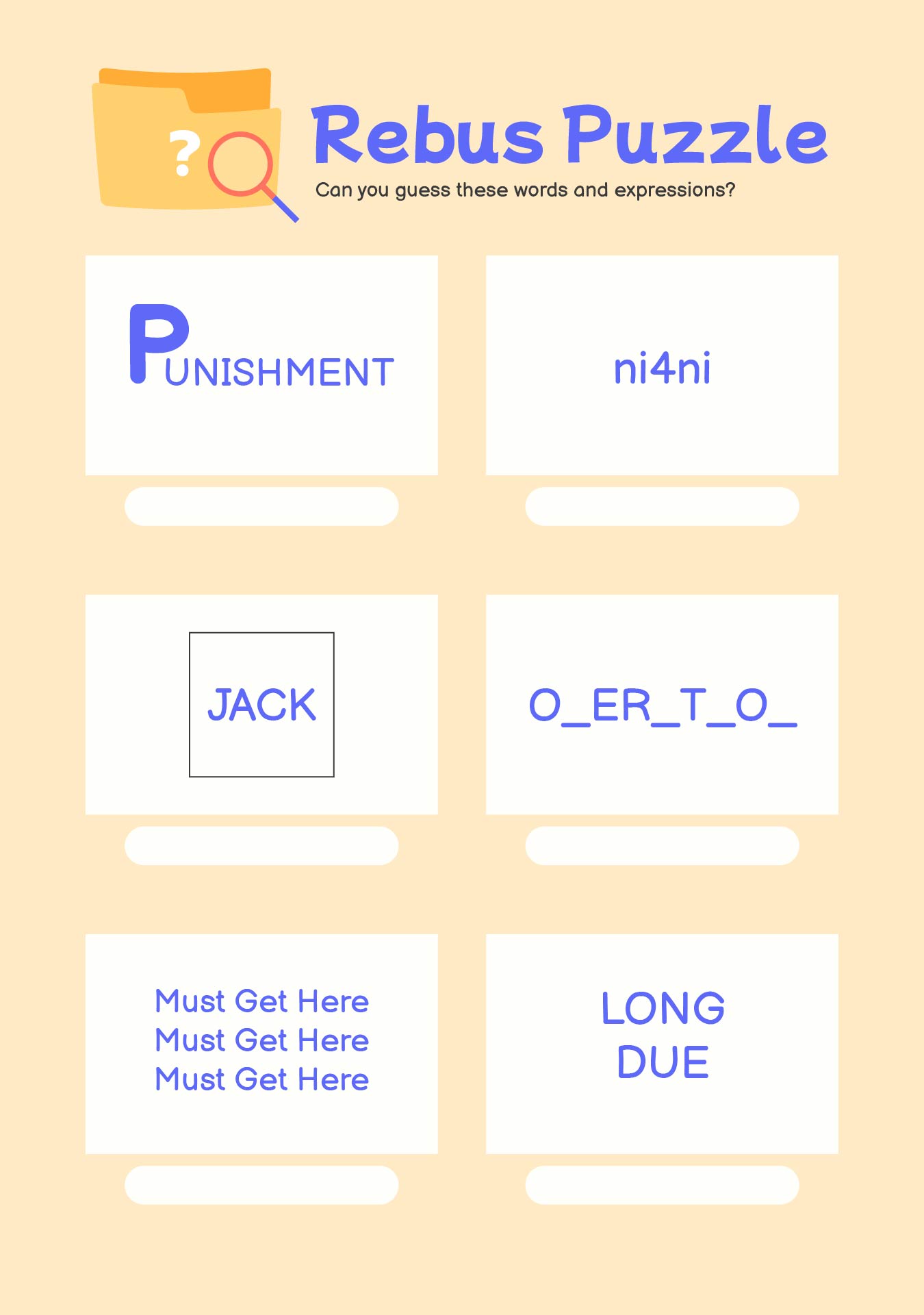 Printable Rebus Puzzles