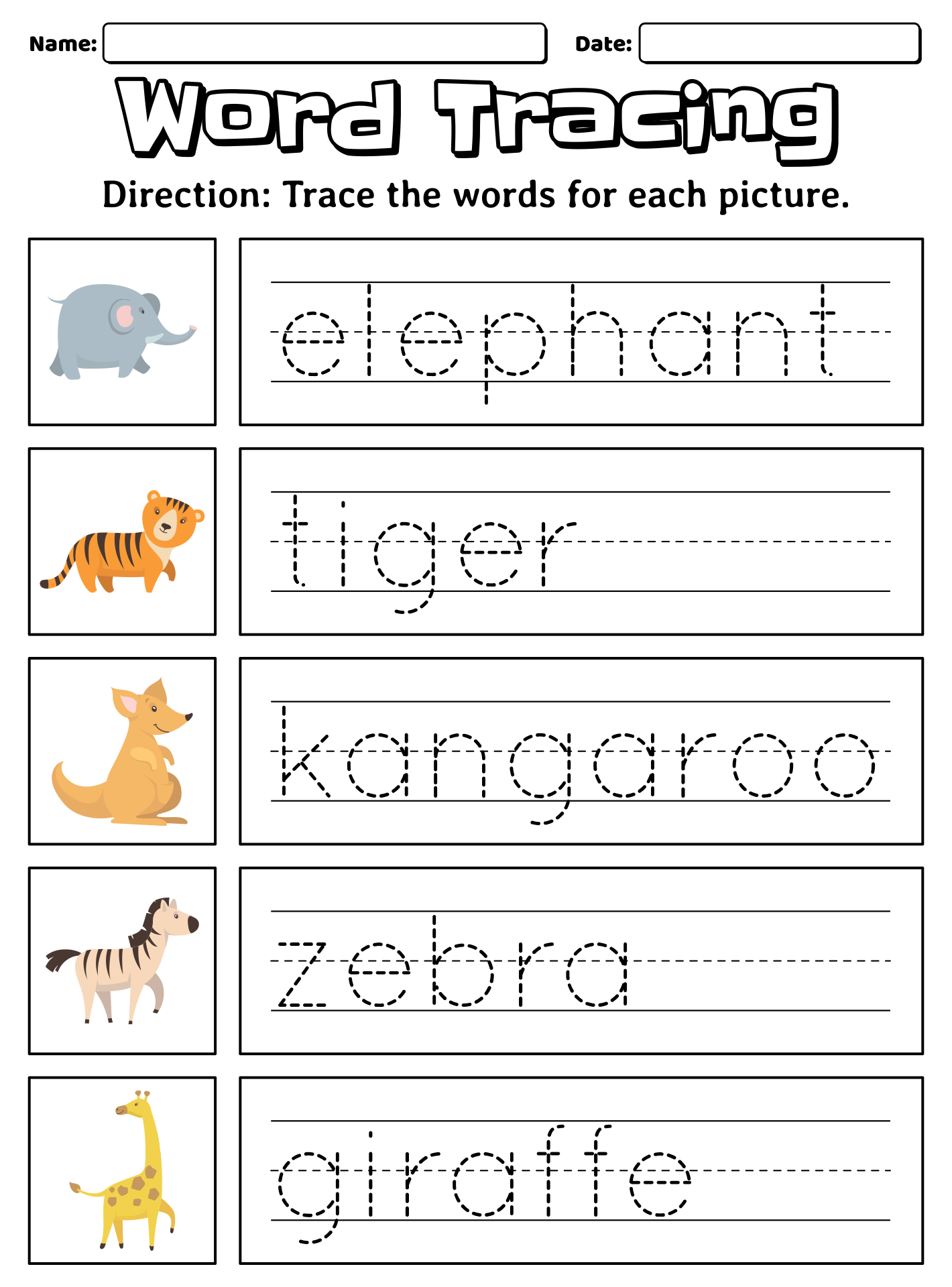 6 Best Images Of Preschool Tracing Worksheets Printable Word