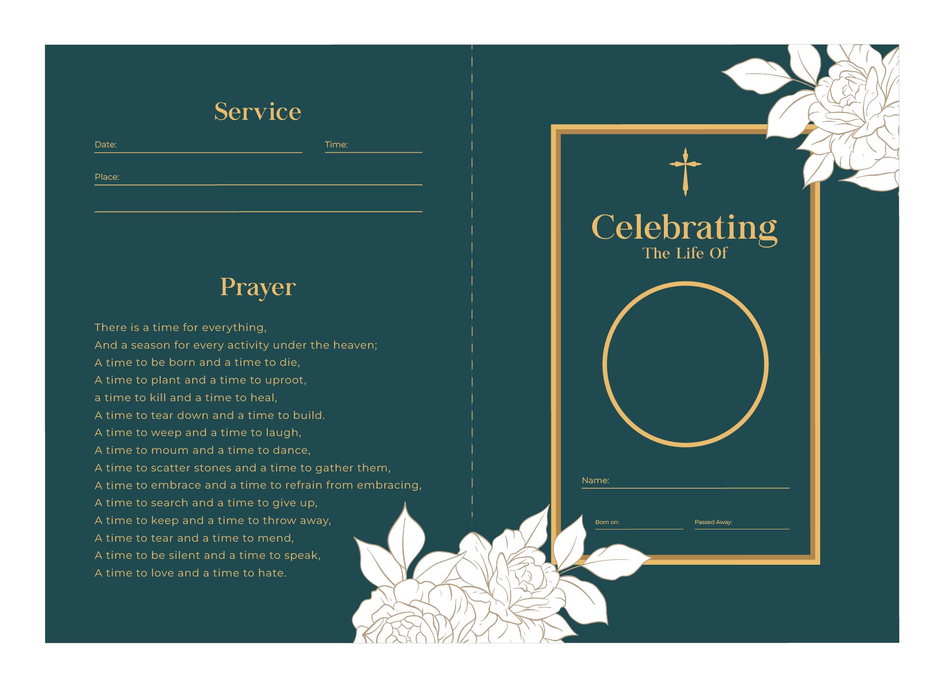 9 Best Images Of Free Printable Memorial Program Template Funeral 