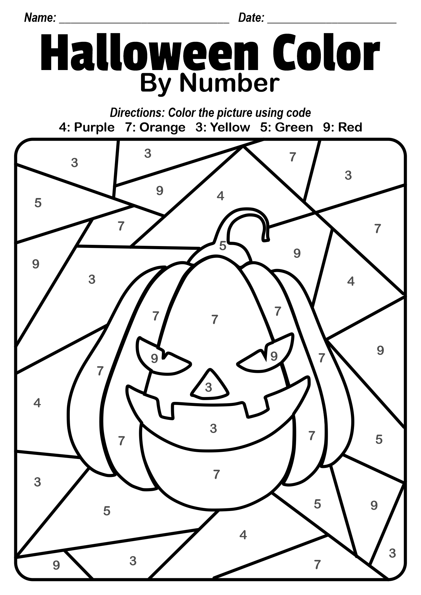 8 Best Images Of Halloween Color By Number Printables Halloween Color