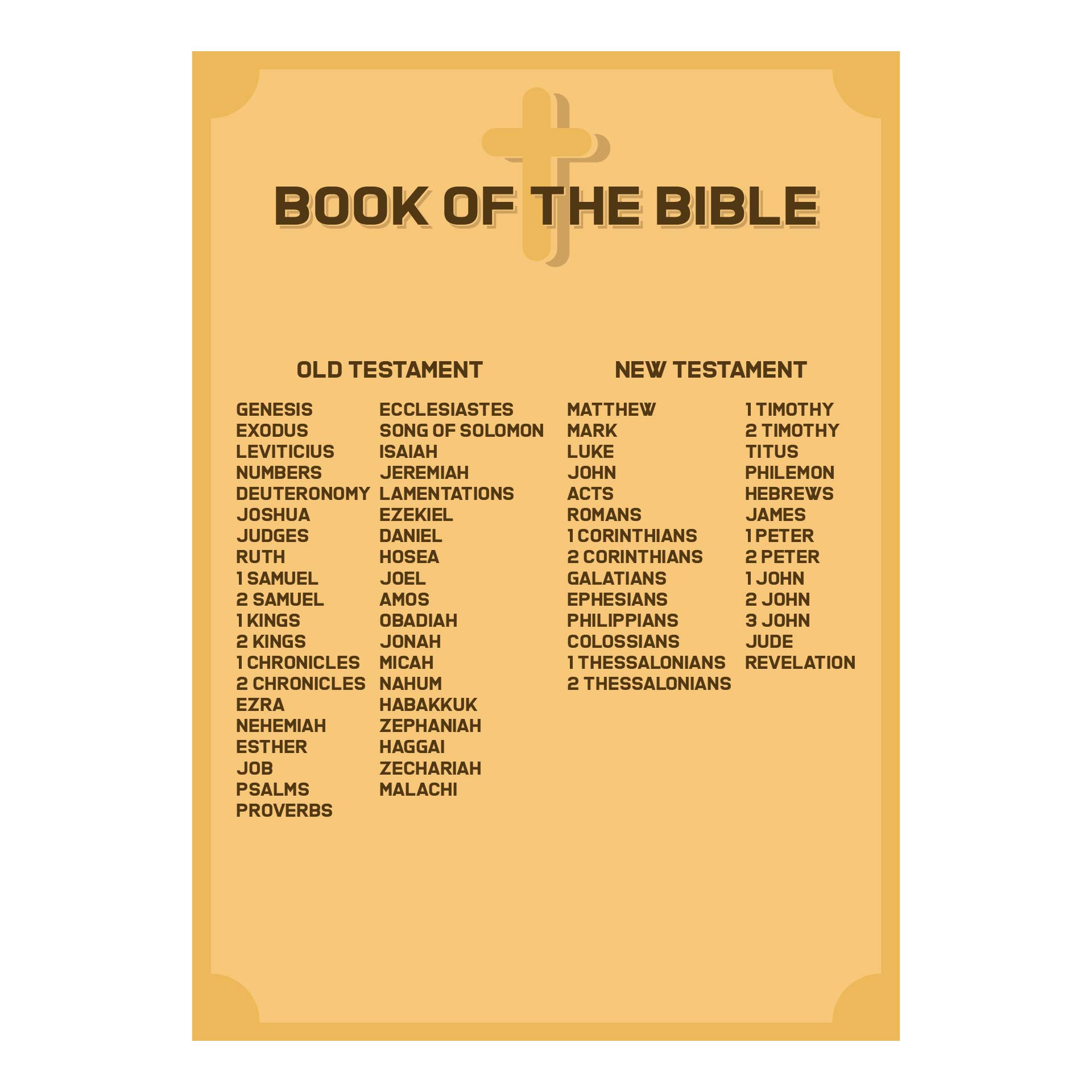 Books Of The Bible Printable