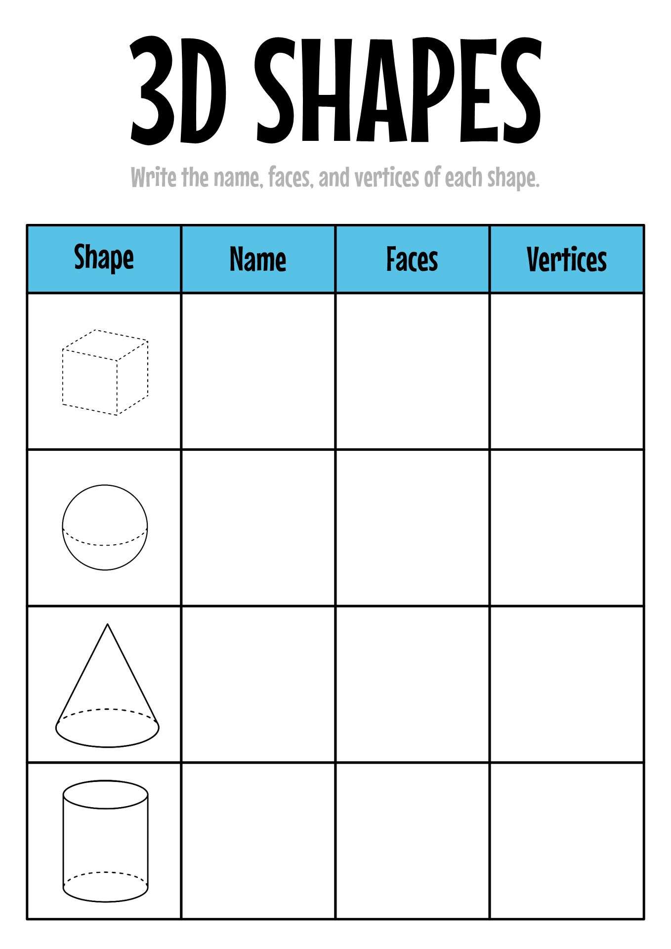 4 Best Images Of 3D Shapes Worksheets Printables Kindergarten 3D 