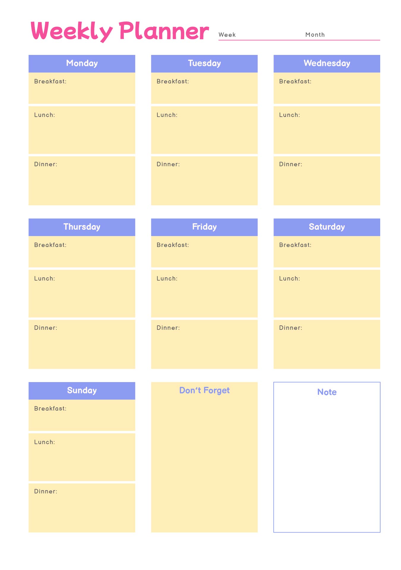 7 Best Images Of Free Printable Blank Menu For Day Care Free 