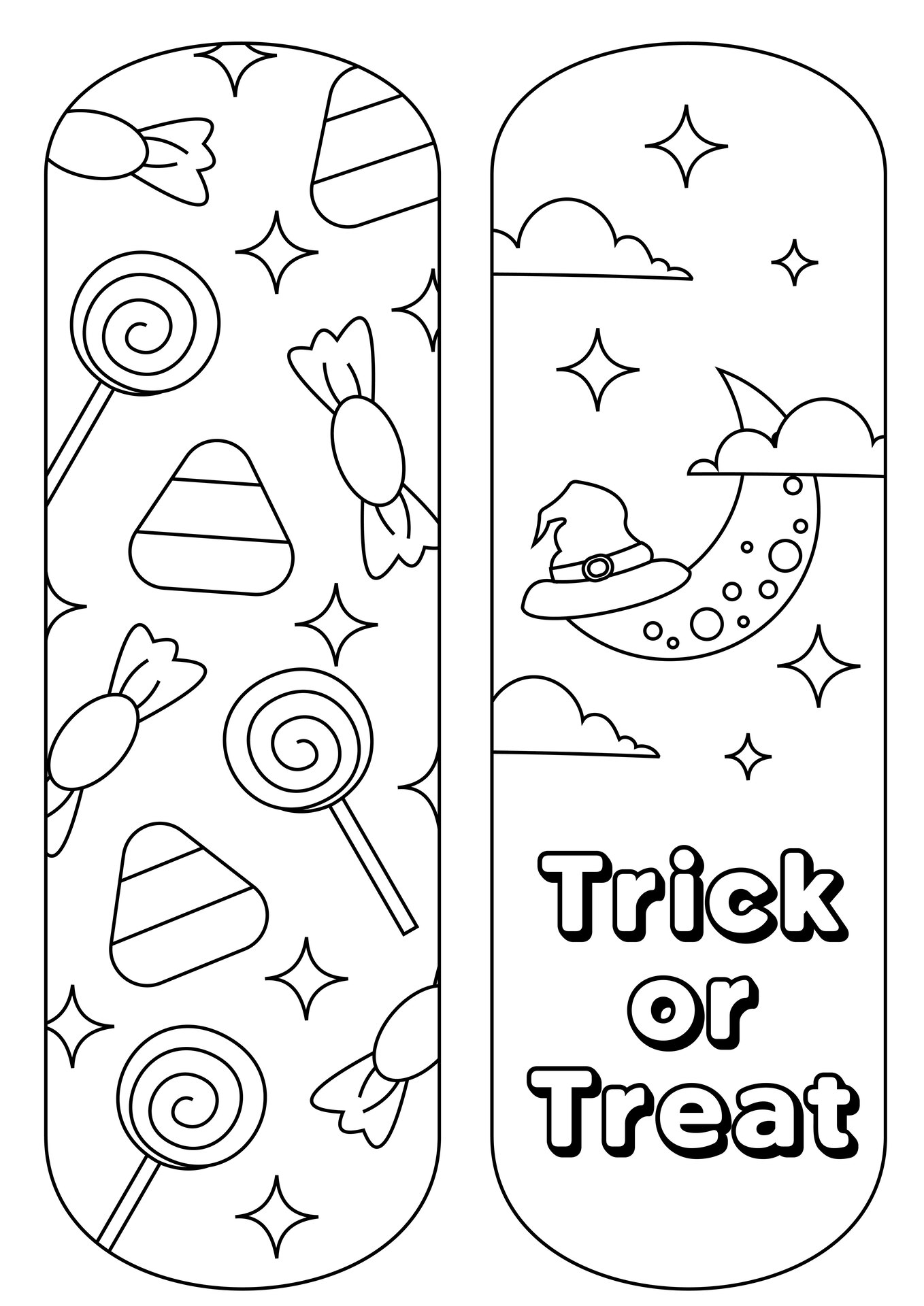 5 Best Images Of Printable Halloween Bookmark Coloring Pages 