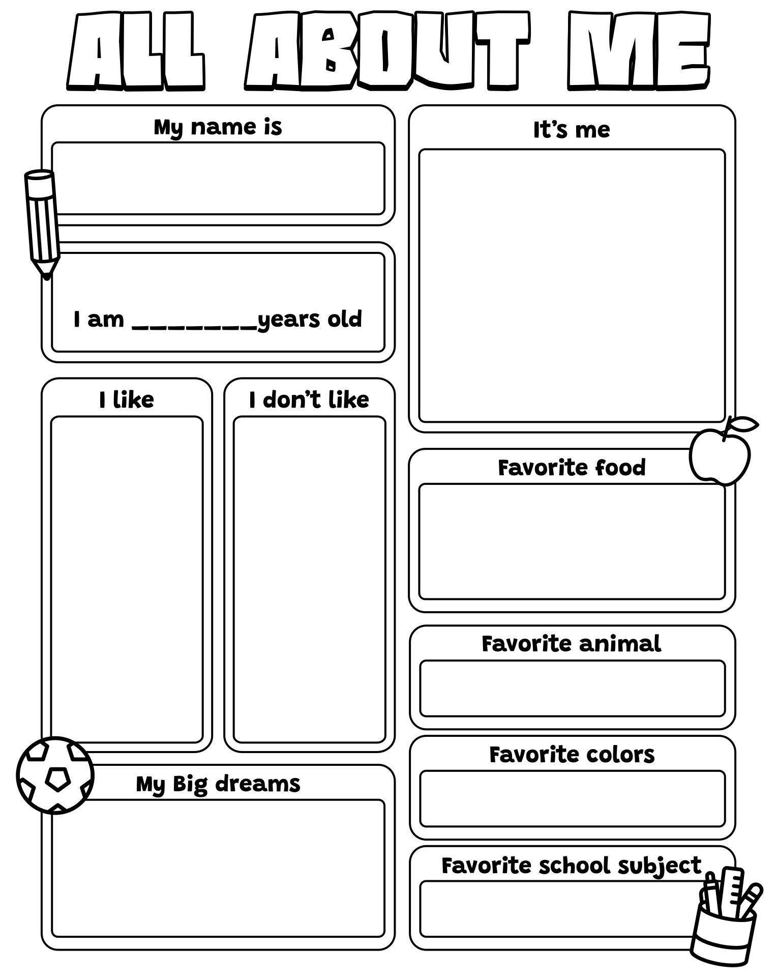 9 Best Images Of About me Worksheets Printable All About Me Worksheets Printables All About 