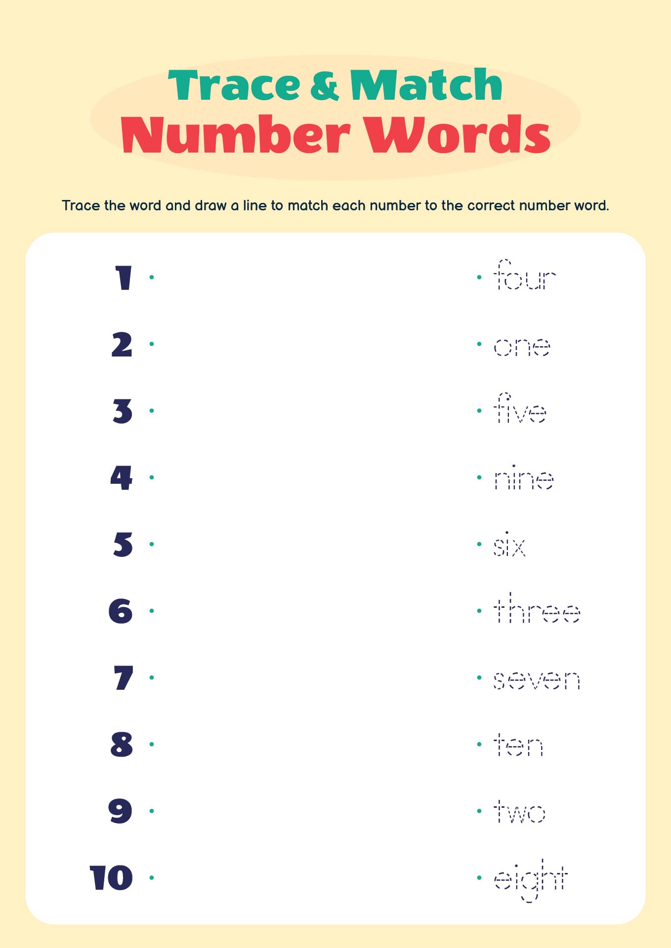 7 Best Images Of Printable Number Words 1 10 Number Printable Blank 