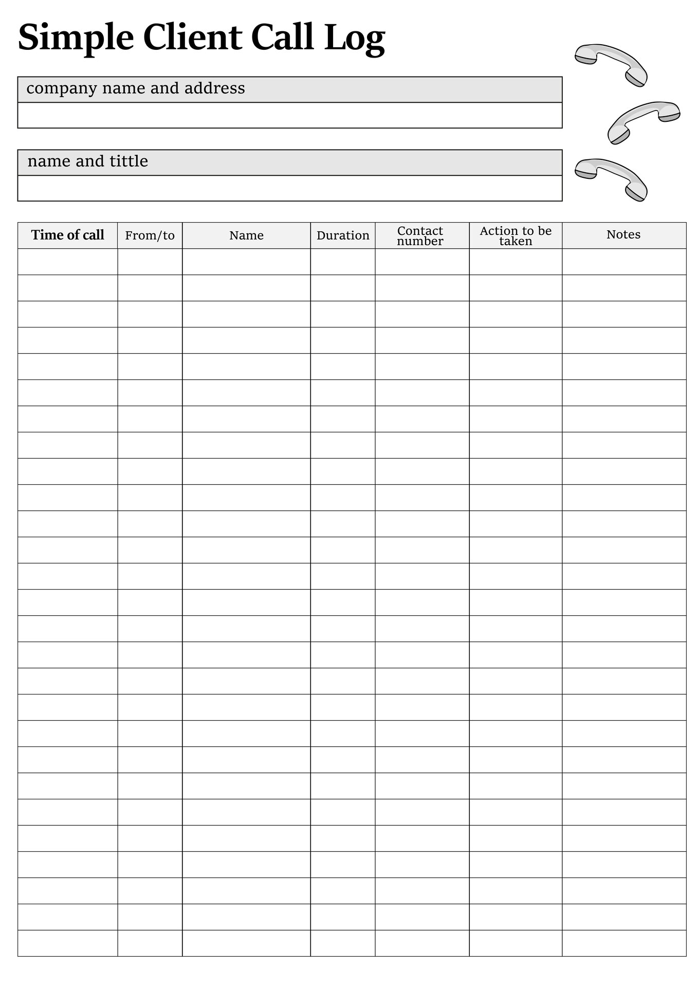 9 Best Images Of Free Printable Phone Log Form Free Printable Phone 