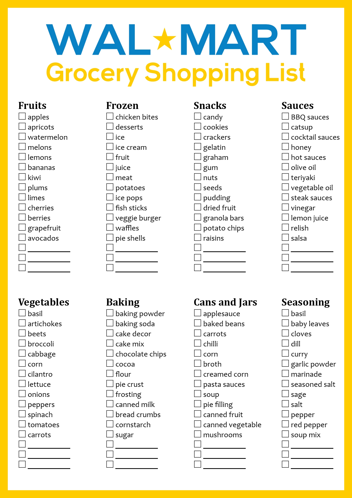 6 Best Images of Walmart Grocery List Printable - Free Printable ... 6 Best Images of Walmart Grocery List Printable - Free Printable ...