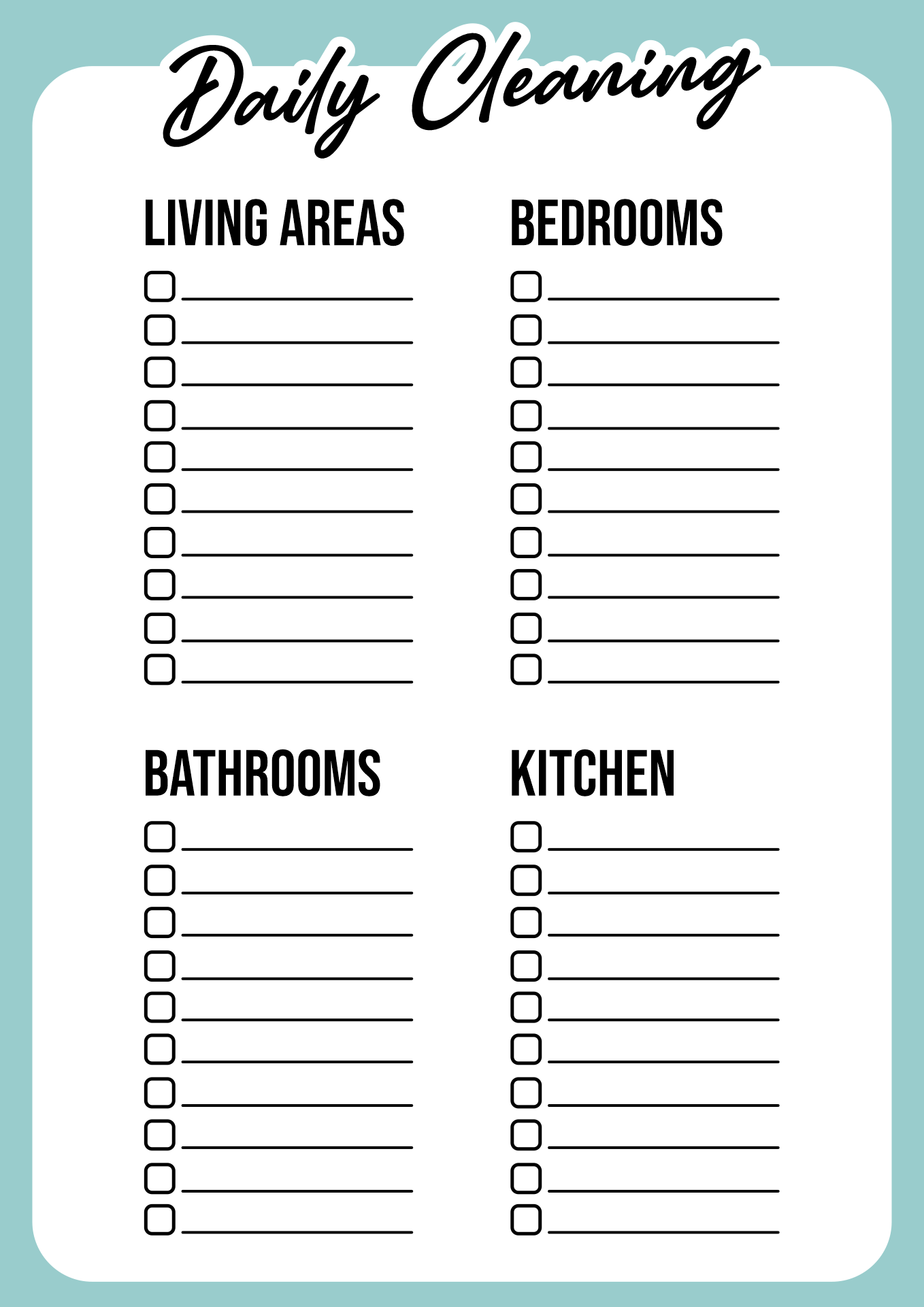 9 Best Images Of Hotel Housekeeping Checklist Printable Housekeeping Cleaning Checklist 