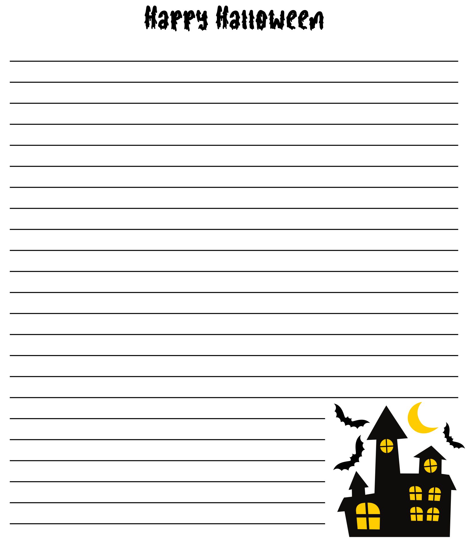 7 Best Images Of Halloween Writing Paper Template Printable Free