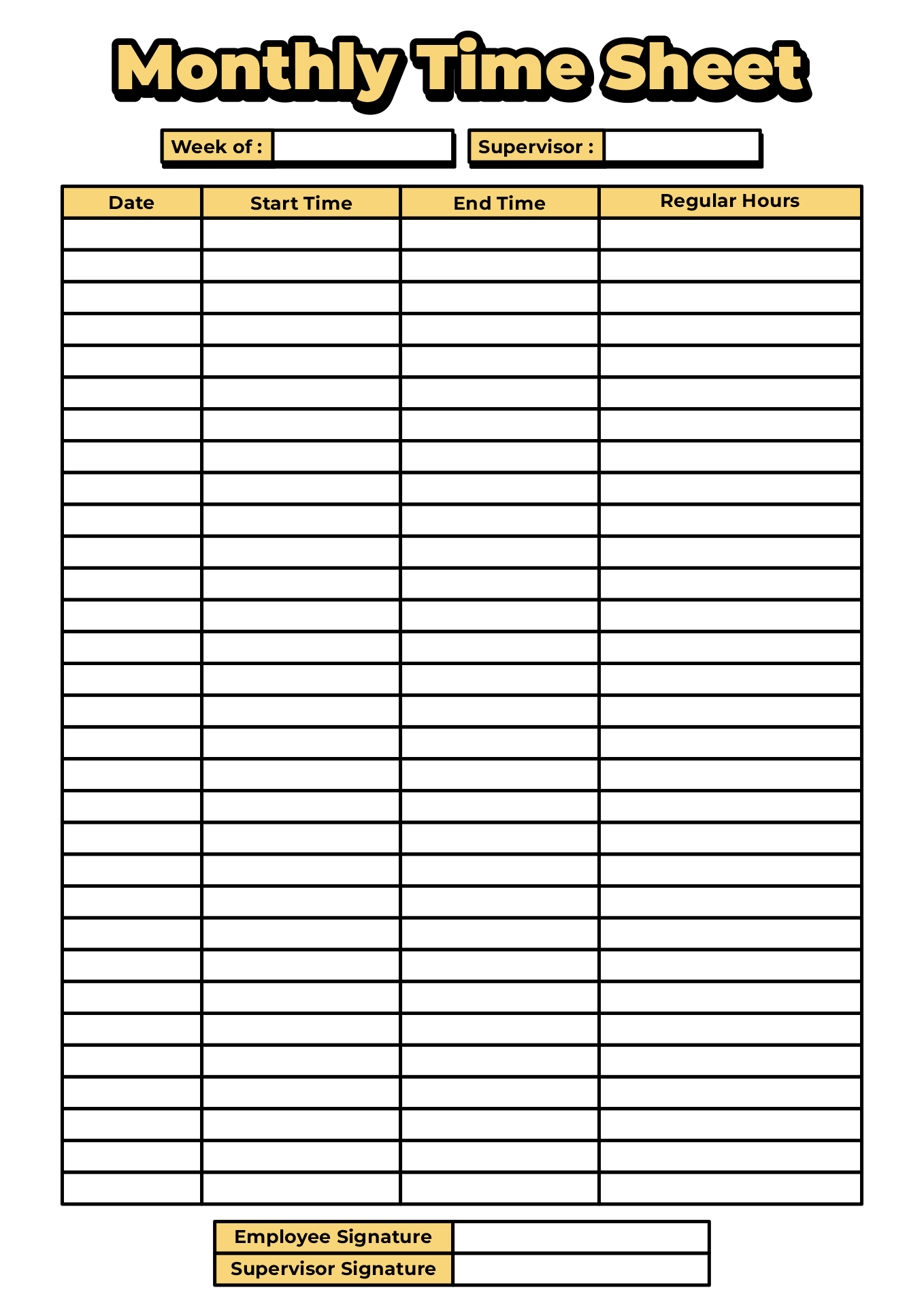 Simple Printable Monthly Timesheet Template Printable World Holiday