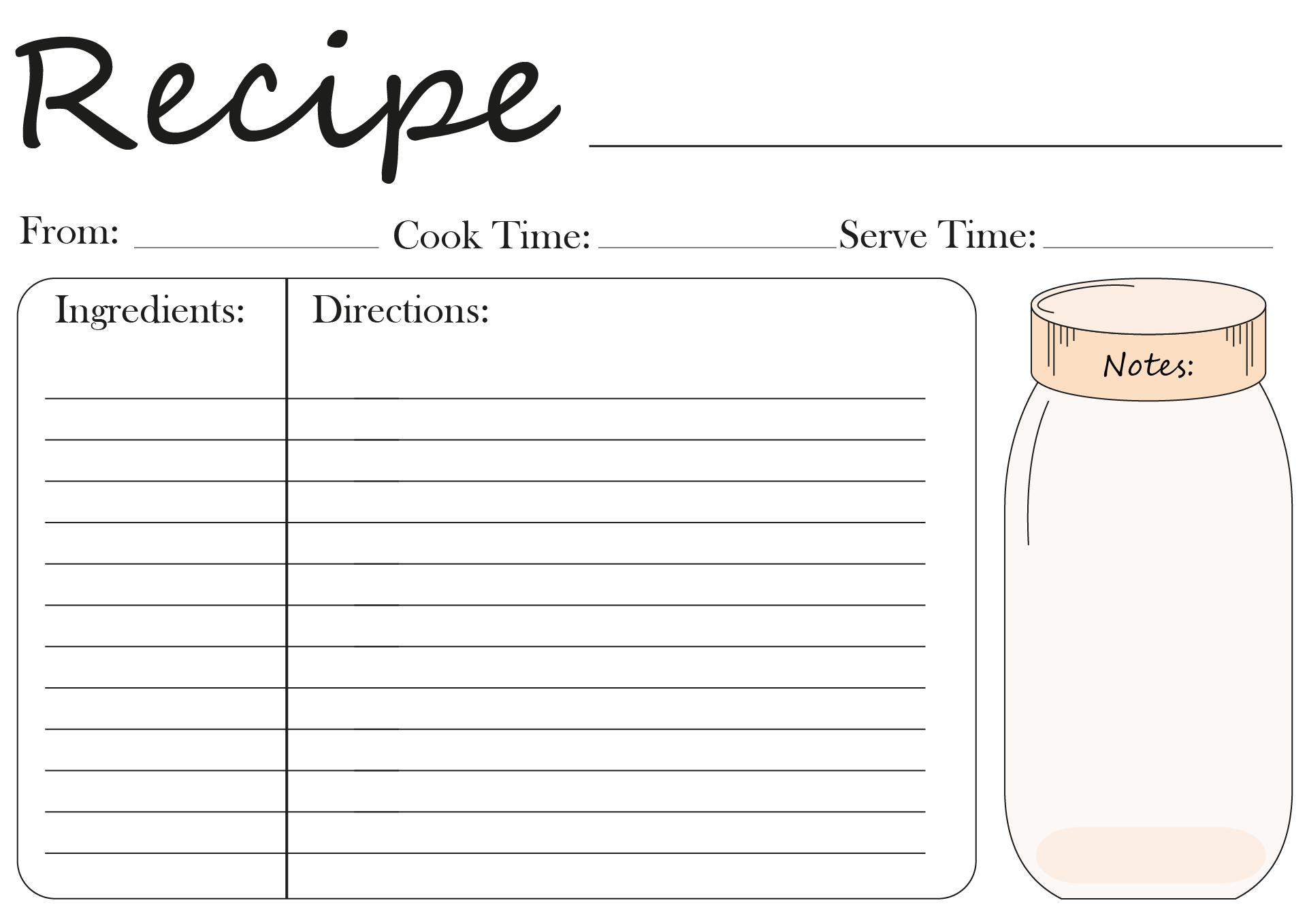 Recipe Cards 4x6 Printable Printable World Holiday