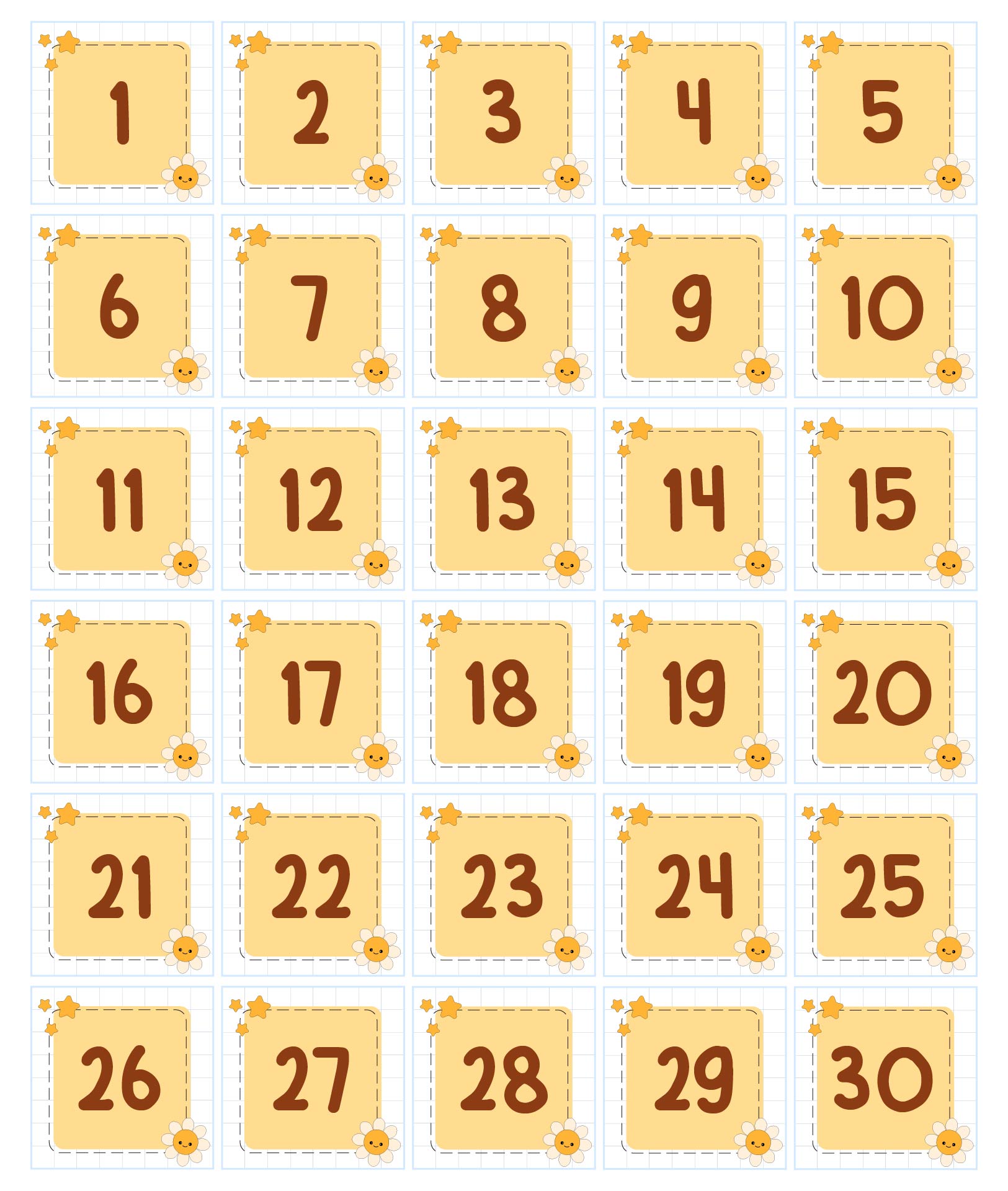 Printable Numbers 1 30 Template Printable Word Searches