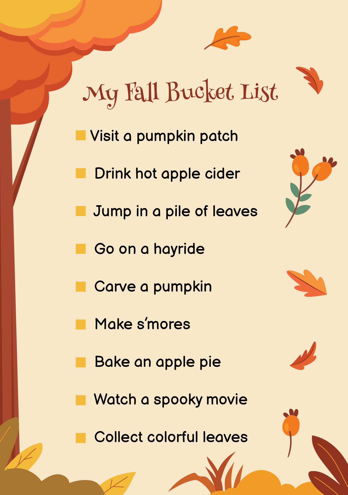 7 Best Images Of Printable Blank Fall Bucket List Fall Bucket List 