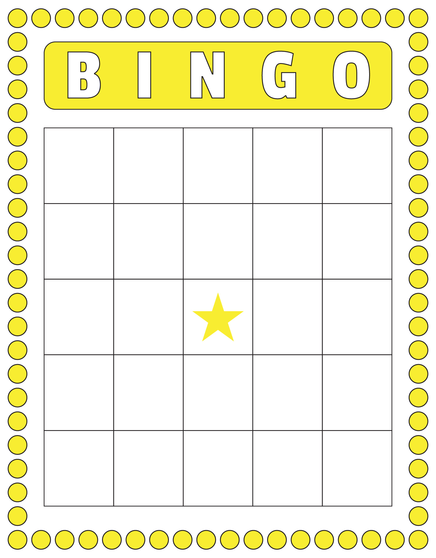 Blank Bingo Board Printable