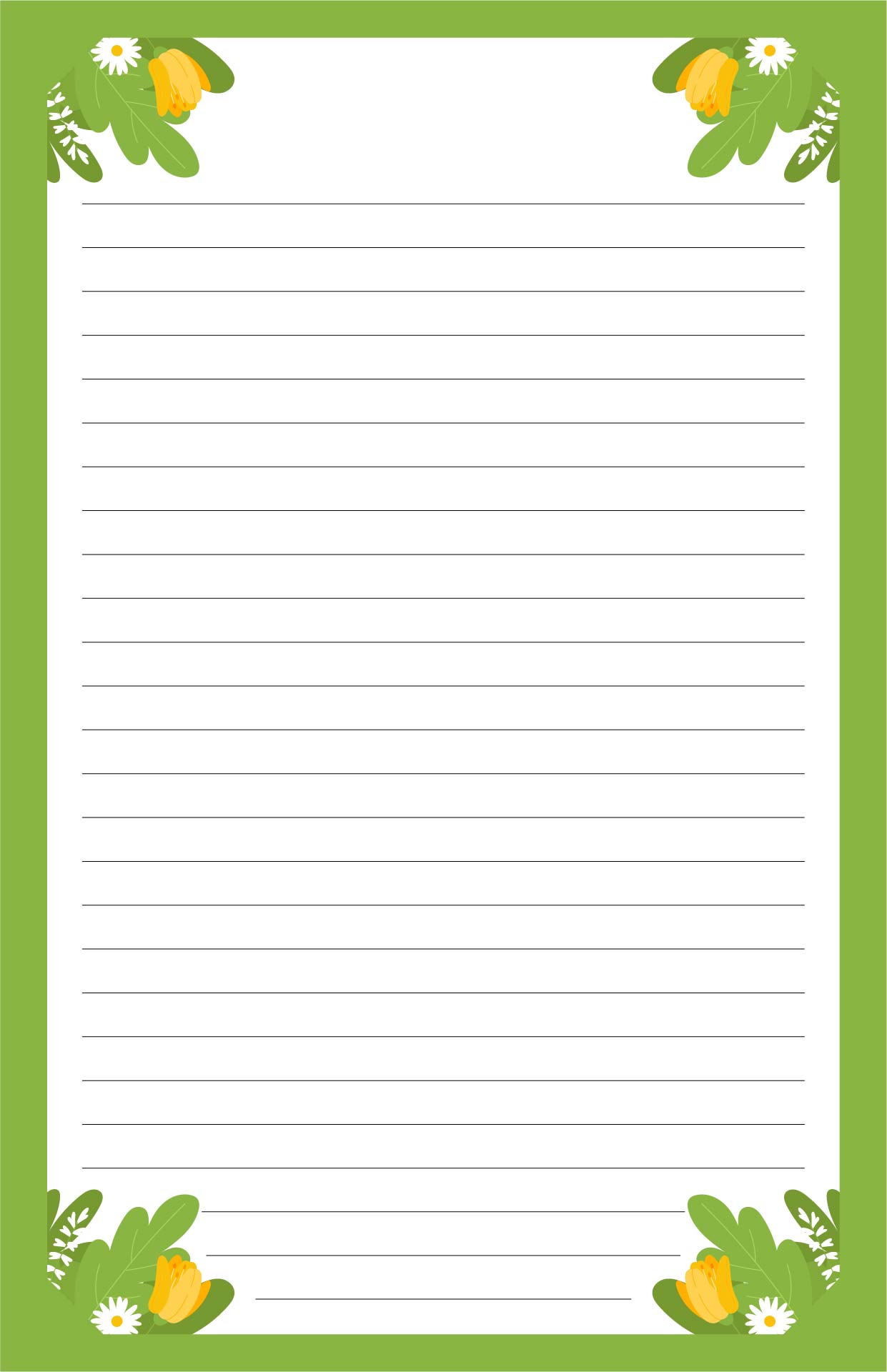 5 Best Images Of Spring Writing Paper Printable Free Printable Border
