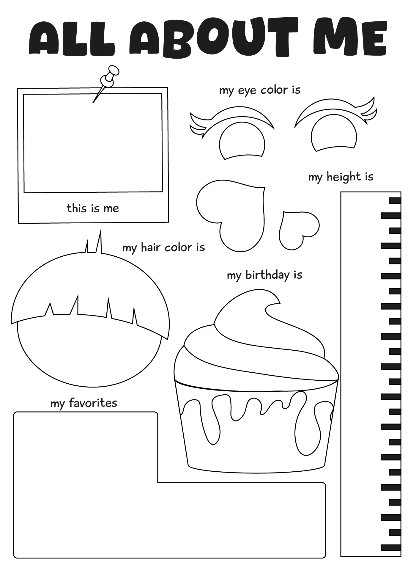 7 Best Images Of Free Printable All About Me Worksheet For Kindergarten 7 Best Images Of Free Printable All About Me Worksheet For Kindergarten