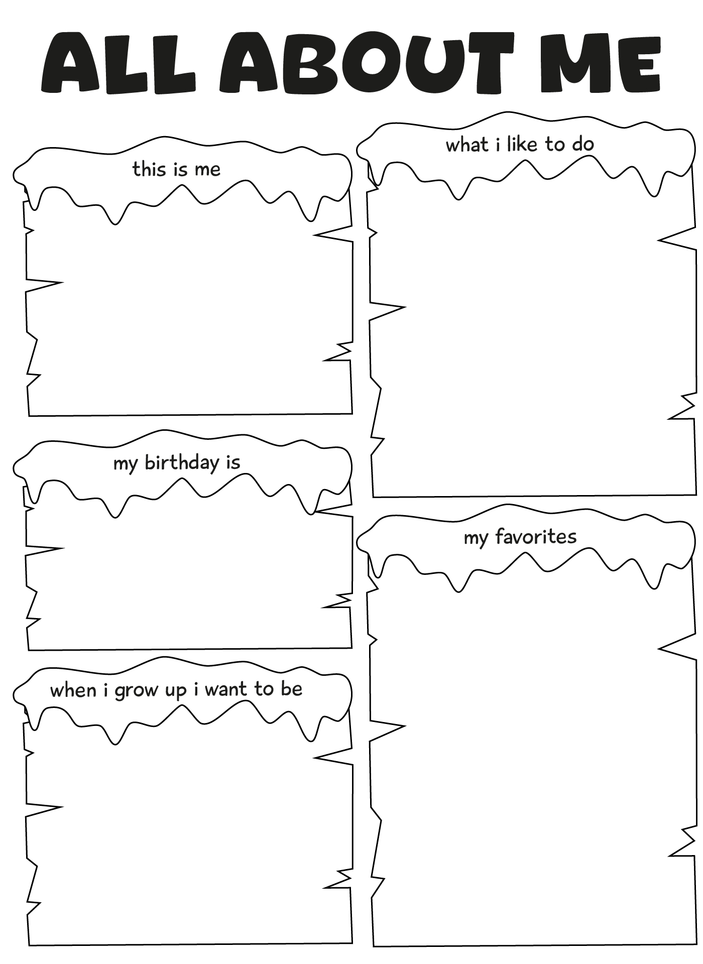 7 Best Images Of Free Printable All About Me Worksheet For Kindergarten