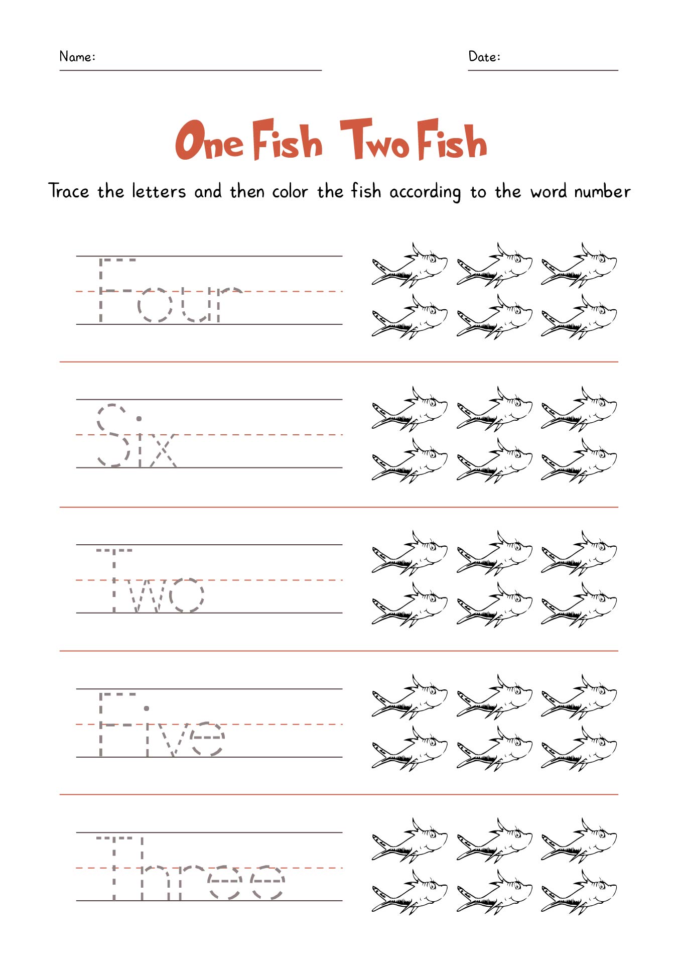 One Fish Two Fish Printable Template